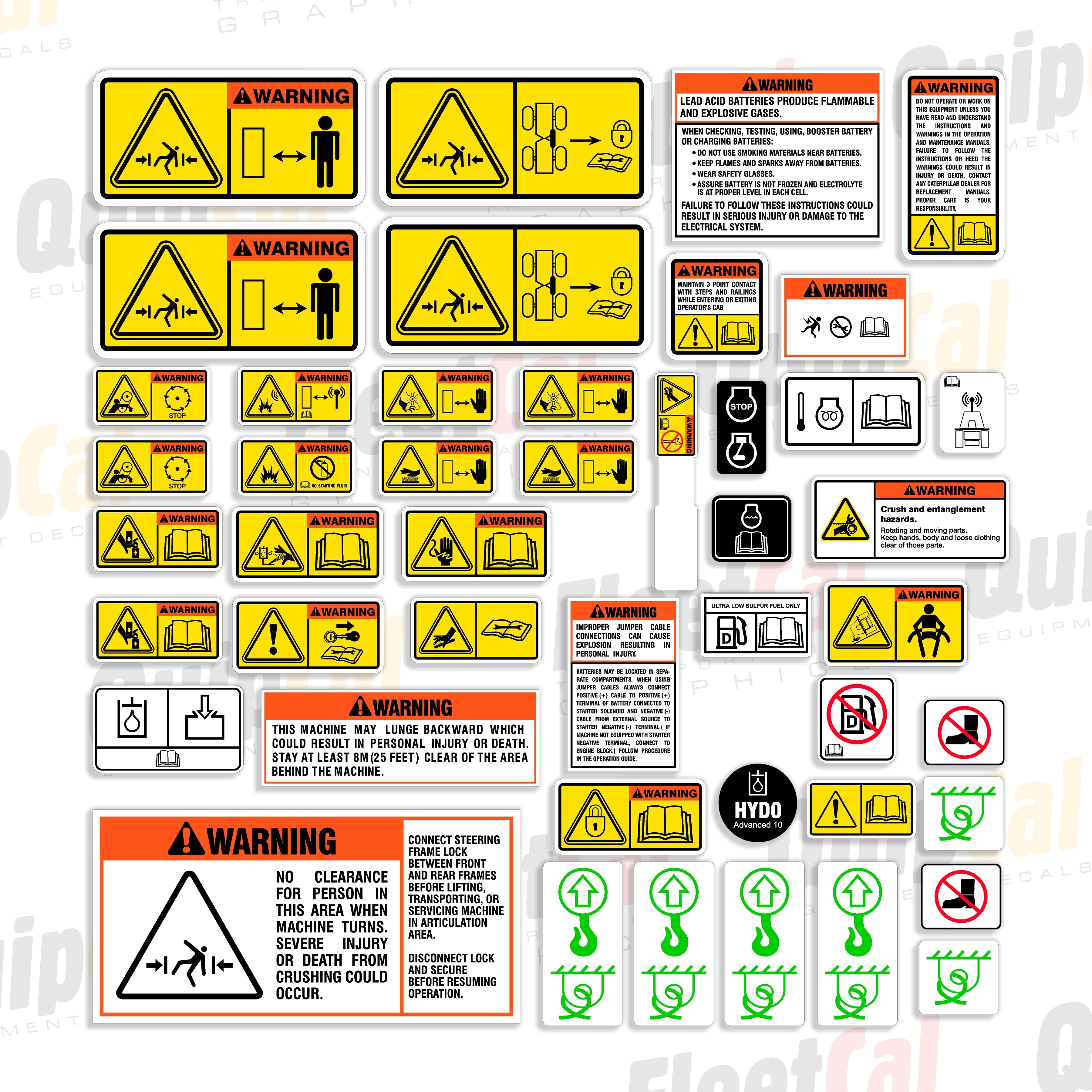 Cat Wheel Loader Safety Decal Set – Truck and Equipment Decals