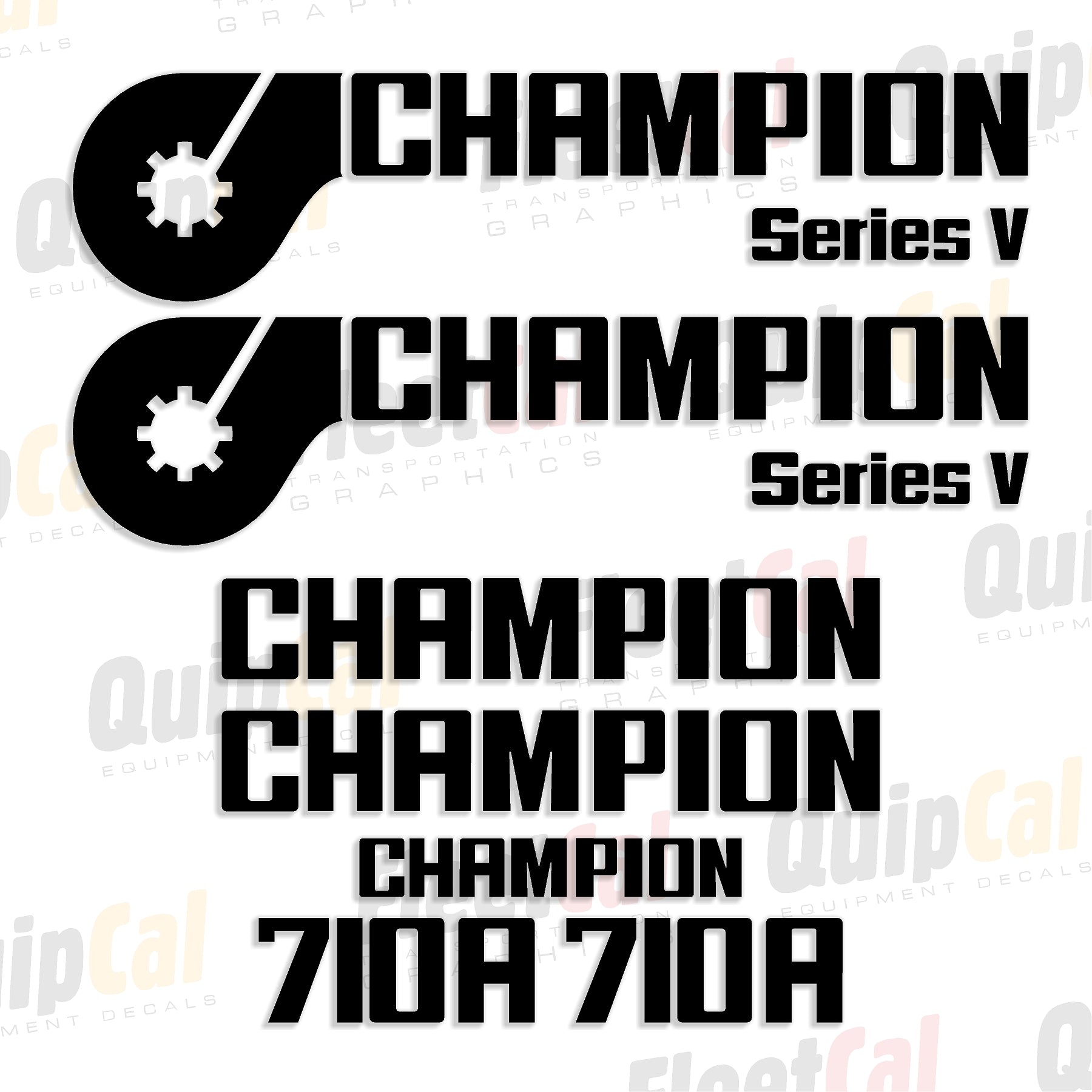 Champion 710A Series V Grader Decal Set – Truck and Equipment Decals