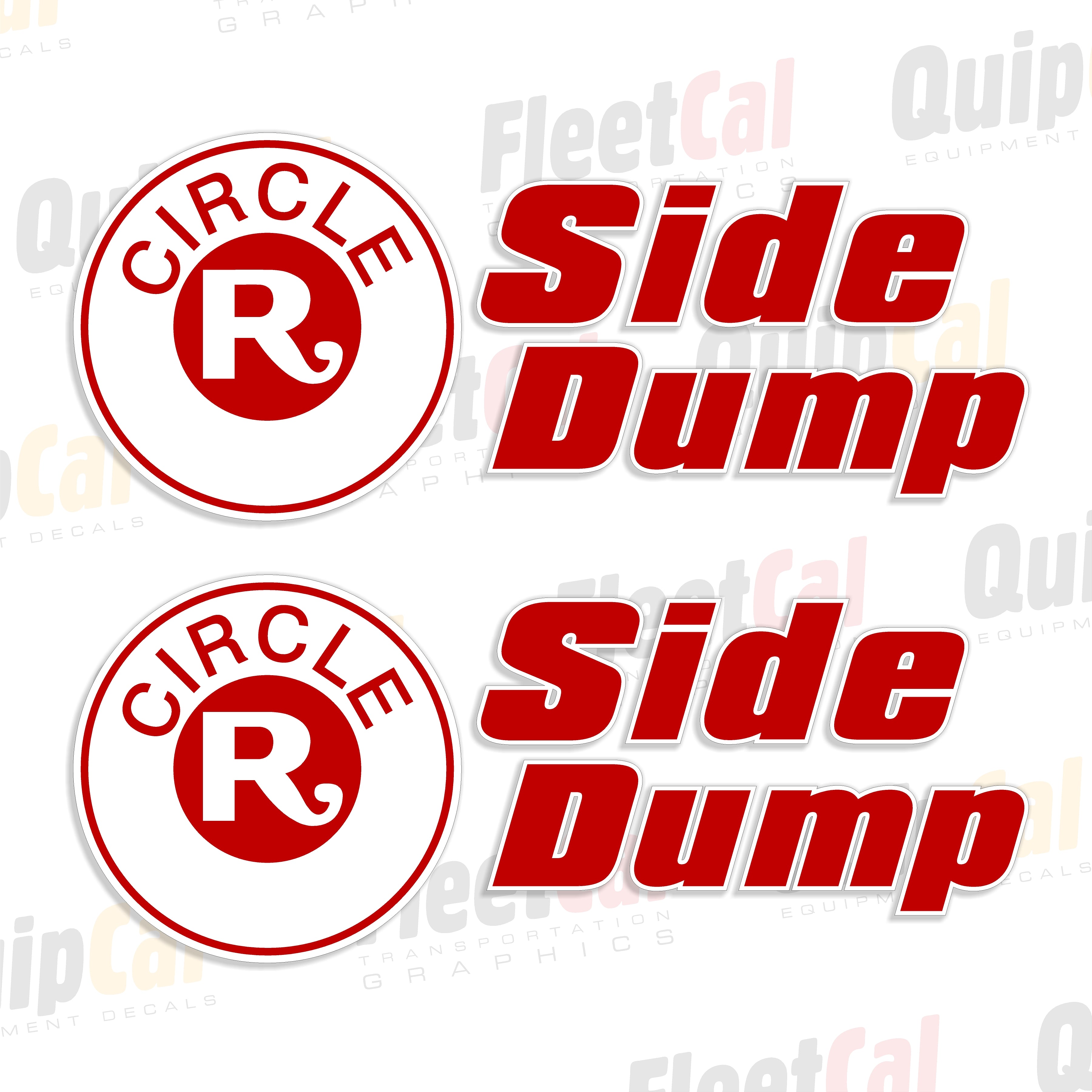 Circle R Side Dump Marking Decal Set for Side Dump Trailer – Truck and ...