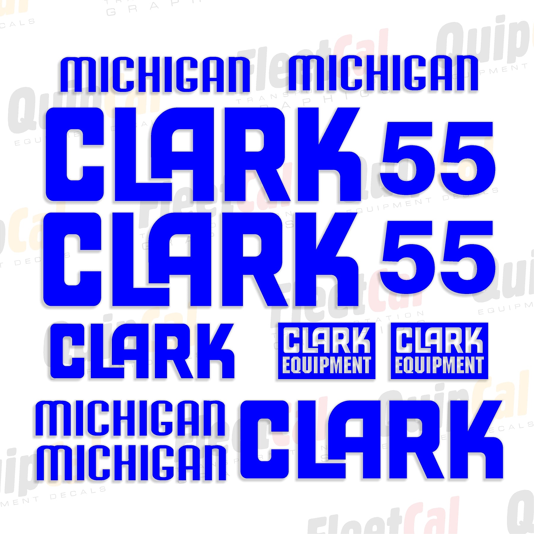 Clark Michigan 55 Wheel Loader Marking Decal Set Blue – Truck and ...