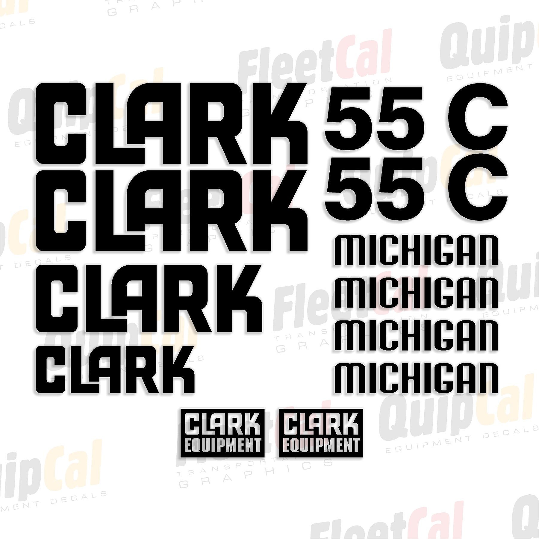 Clark Michigan 55C Wheel Loader Marking Decal Set – Truck and Equipment ...