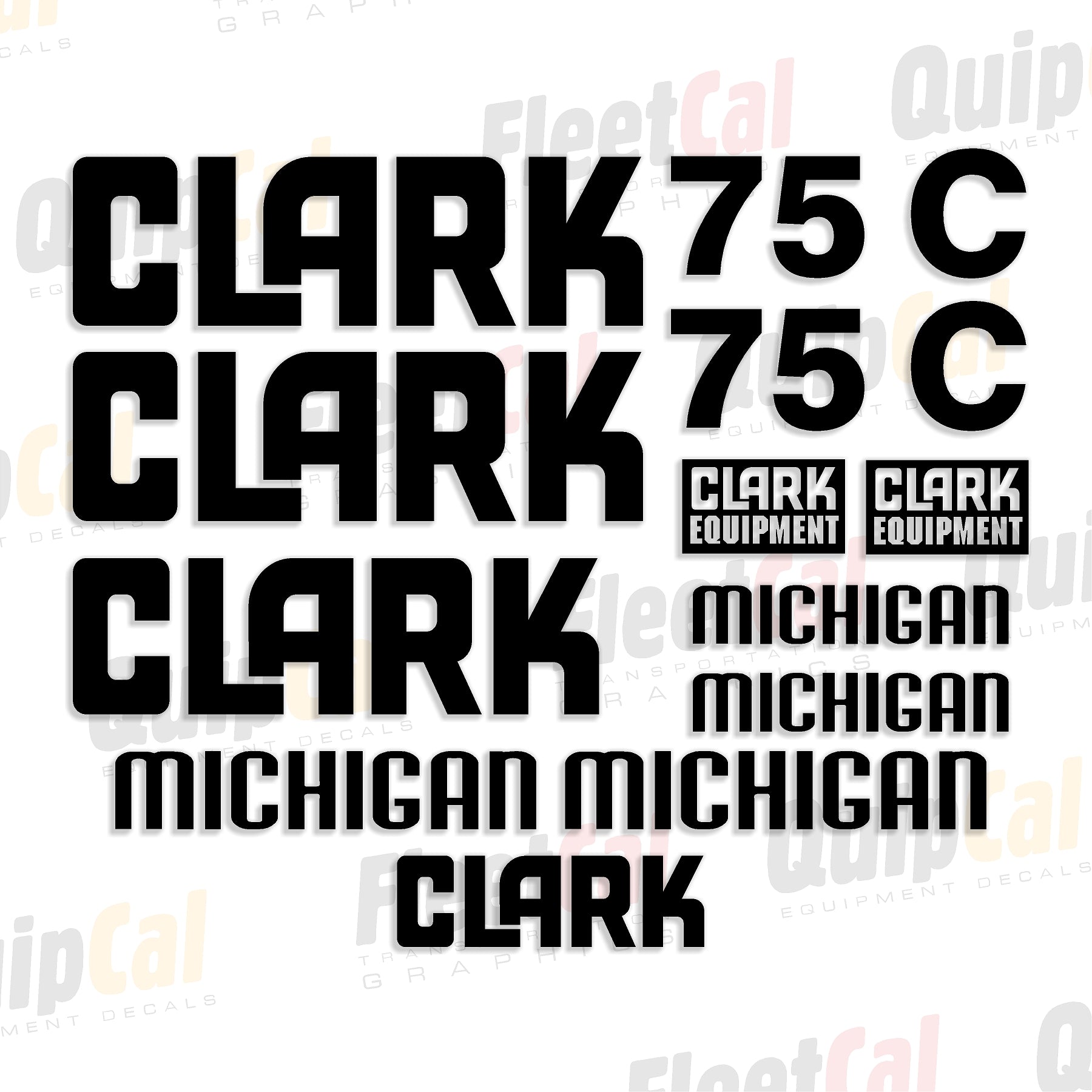 Clark Michigan 75C Wheel Loader Marking Decal Set – Truck and Equipment ...