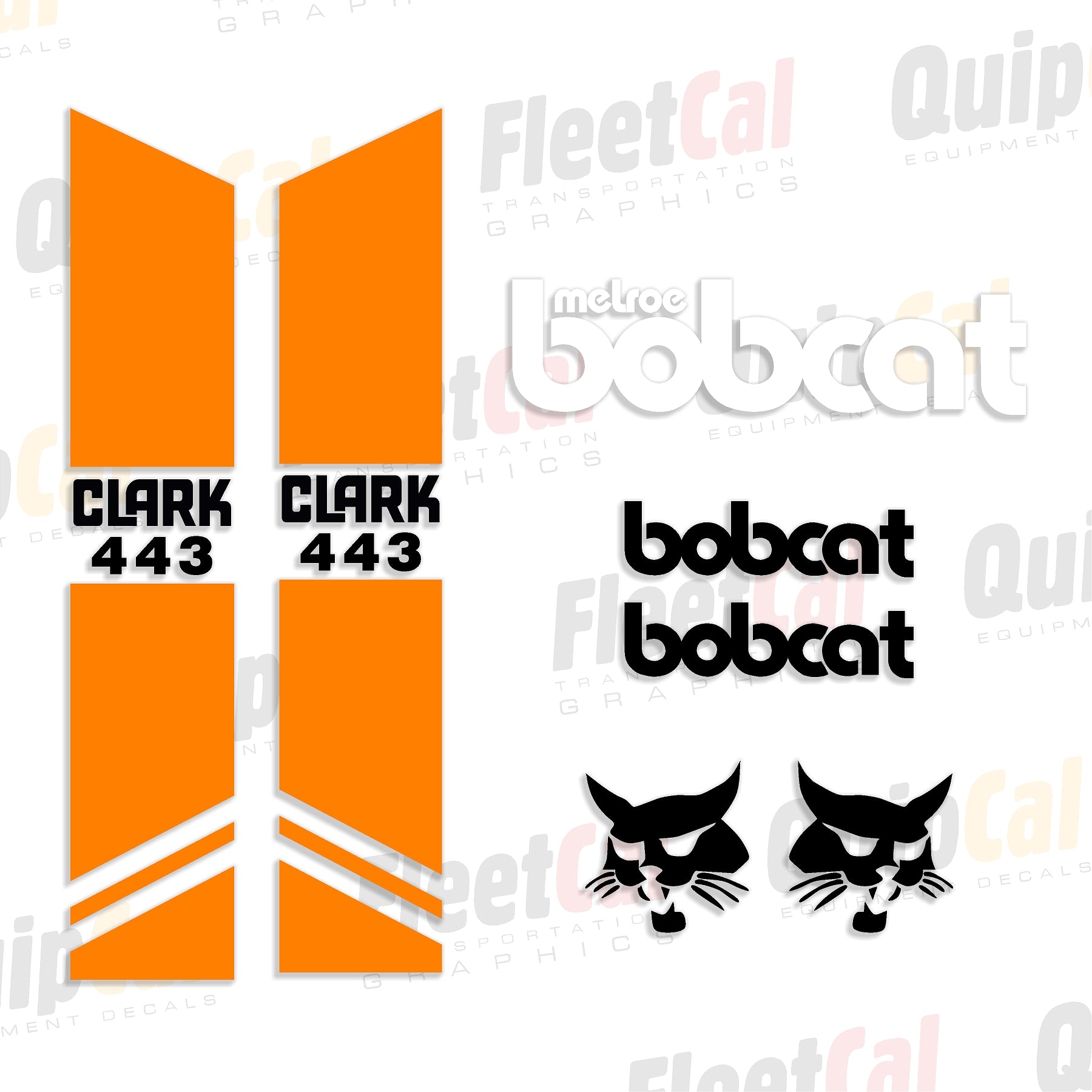 Clark Bobcat 443 Skid Loader Marking Decal Set – Truck and Equipment Decals