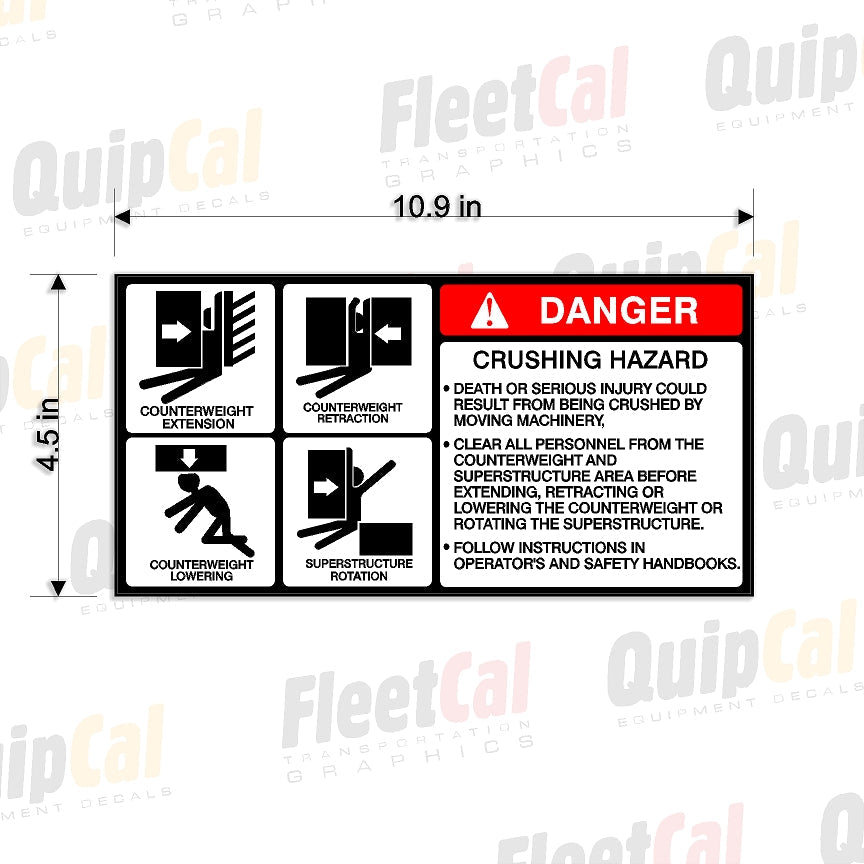 Crush Hazard Swinging Upper - Grove and Others Decal (QTY 10) – Truck ...