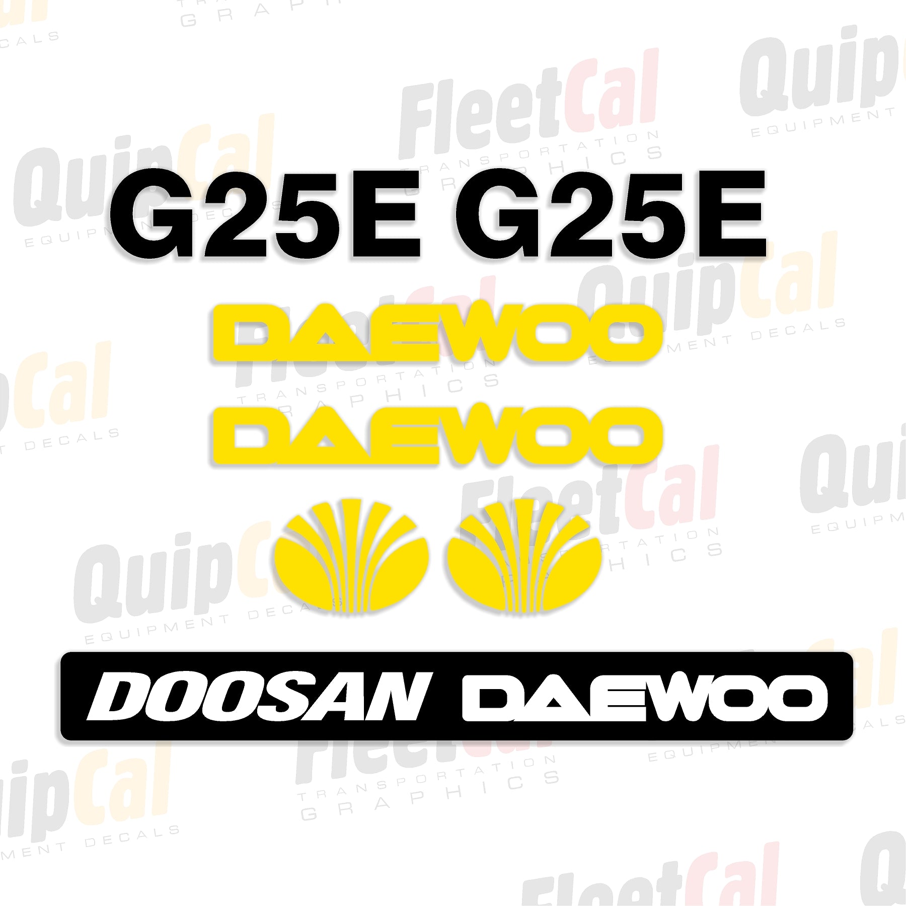 Daewoo G25E-3 Forklift Marking Decal Set – Truck and Equipment Decals