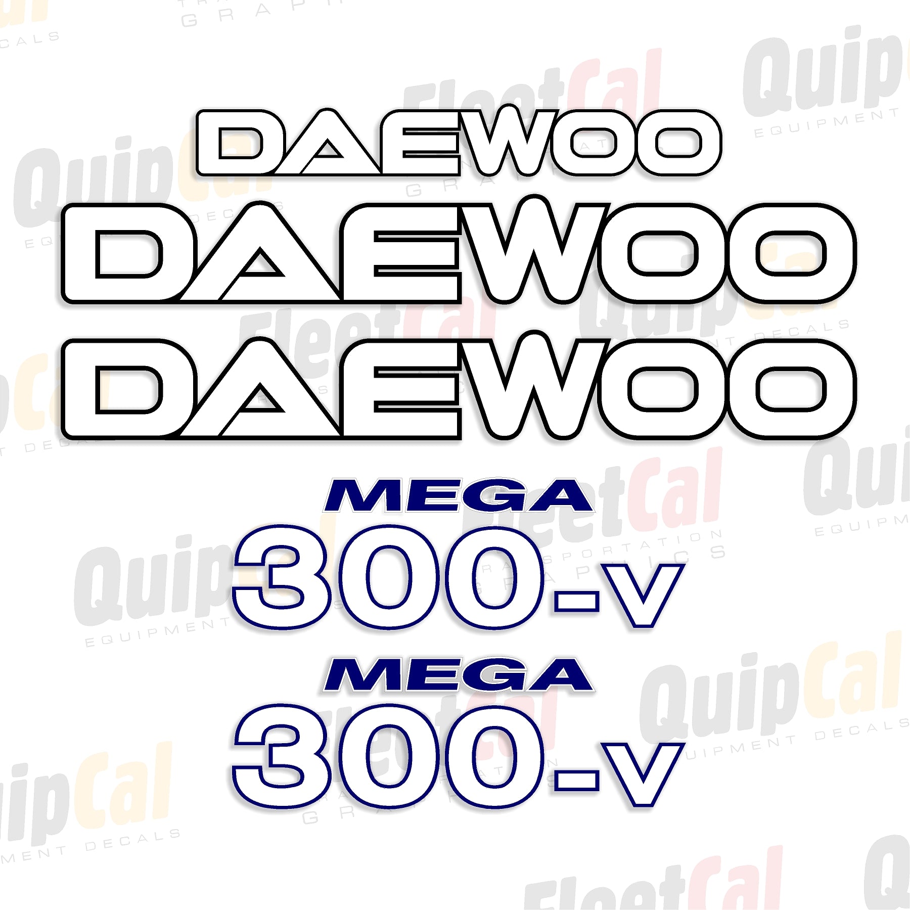 Daewoo Mega 300-V Wheel Loader Marking Decal Set – Truck and Equipment ...