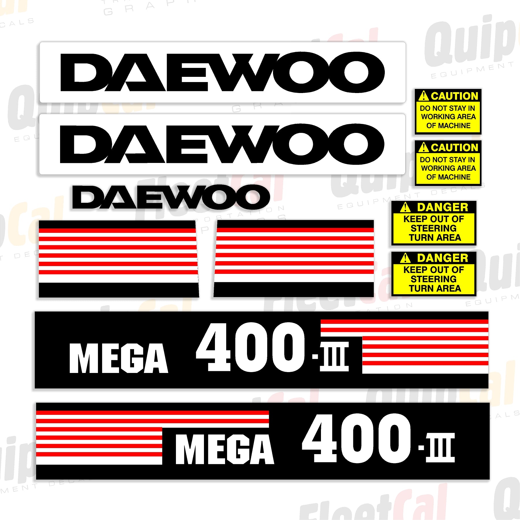 Daewoo Mega 400-III Wheel Loader Marking Decal Set – Truck and ...