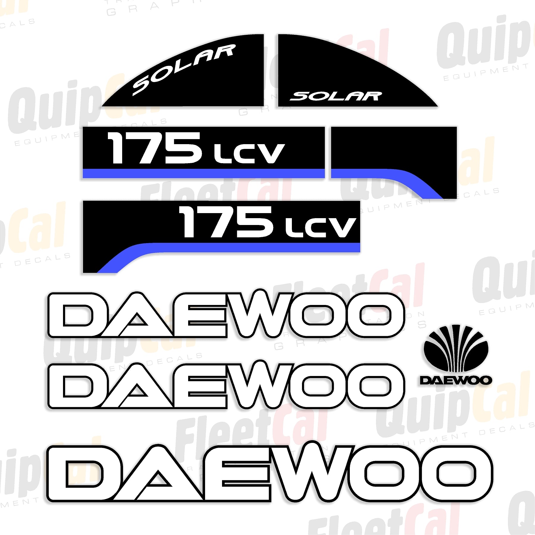 Daewoo Solar 175LCV Excavator Marking Decal Set – Truck and Equipment ...