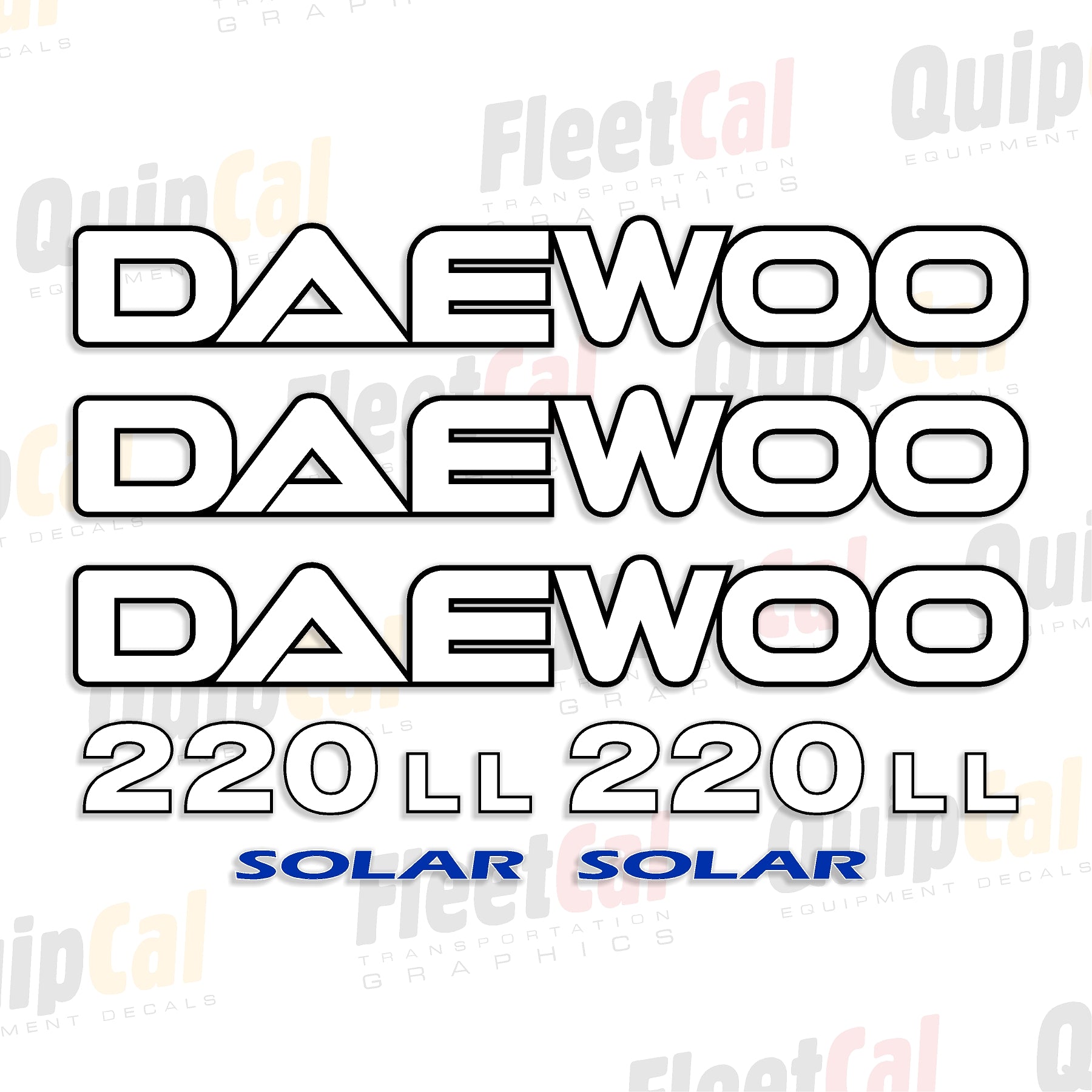 Daewoo Solar 220LL Log Loader Marking Decal Set – Truck and Equipment ...