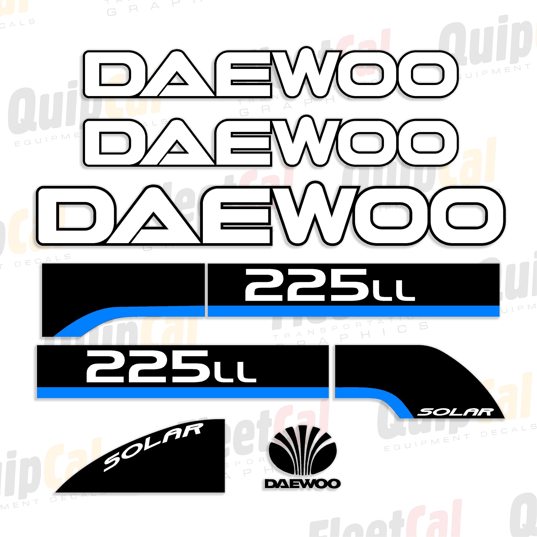 Daewoo Solar 225LL Log Loader Marking Decal Set – Truck and Equipment ...