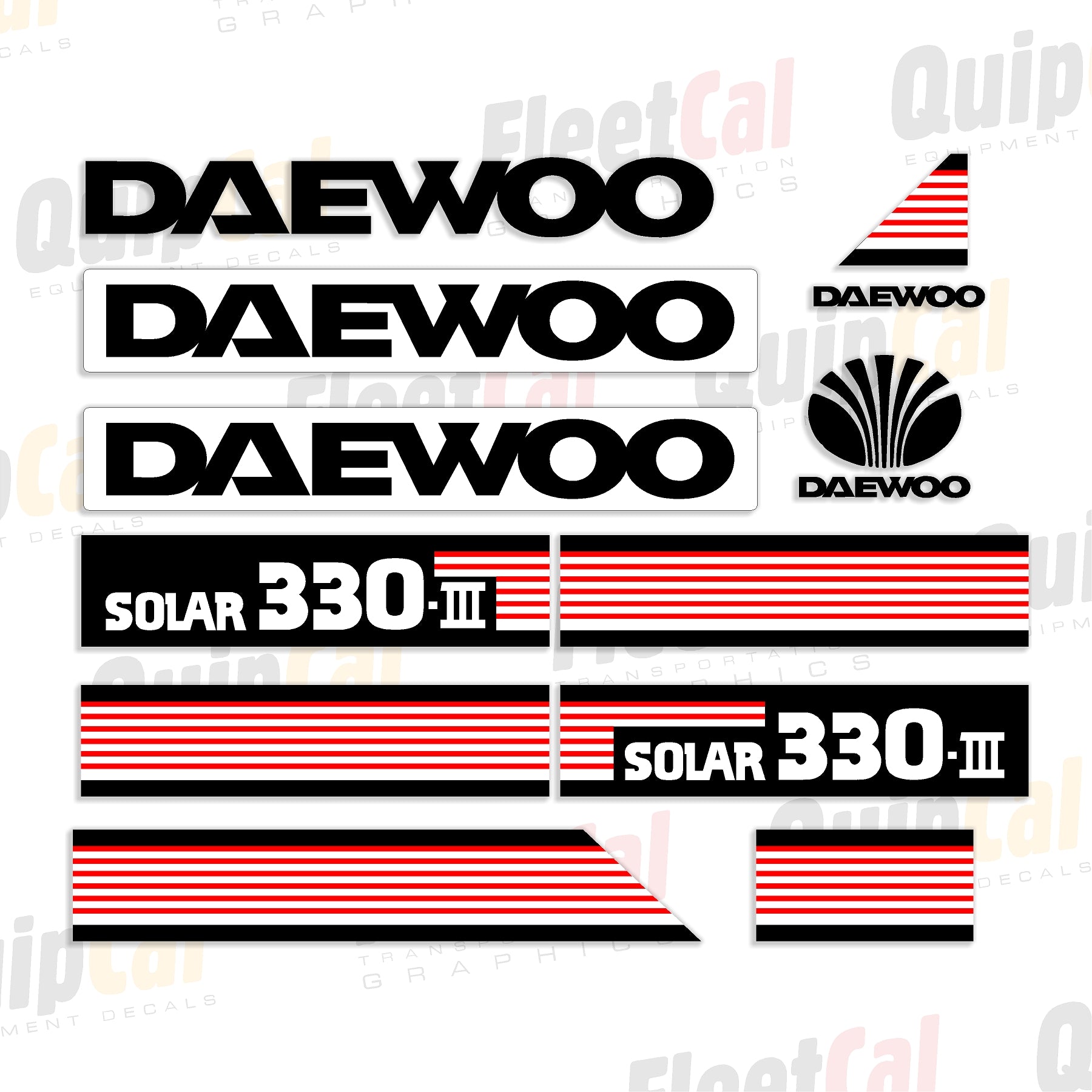 Daewoo Solar 330-III Excavator Marking Decal Set – Truck and Equipment ...