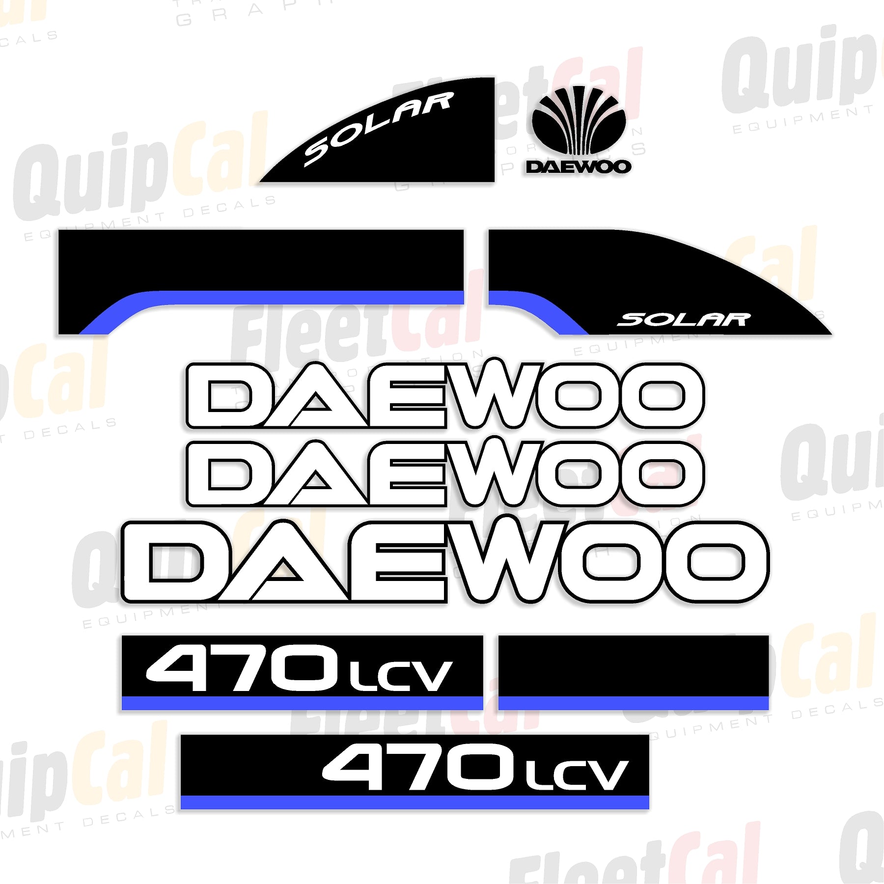 Daewoo Solar 470LCV Excavator Marking Decal Set – Truck and Equipment ...