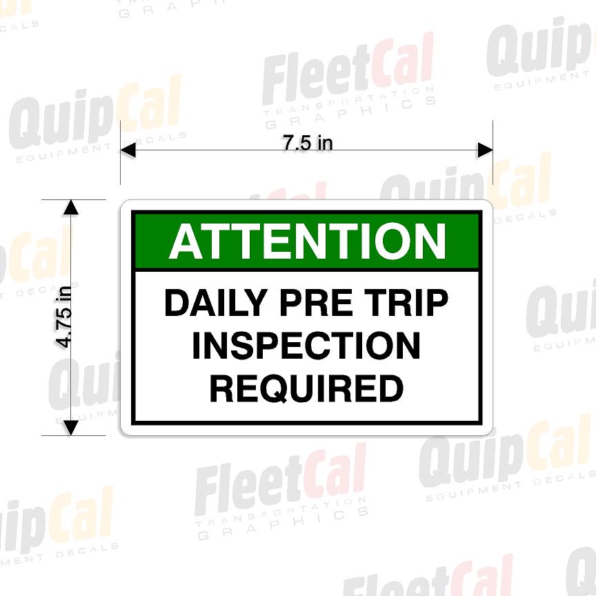 Daily Pre Trip Required 003 (1 PAIR) – Truck and Equipment Decals