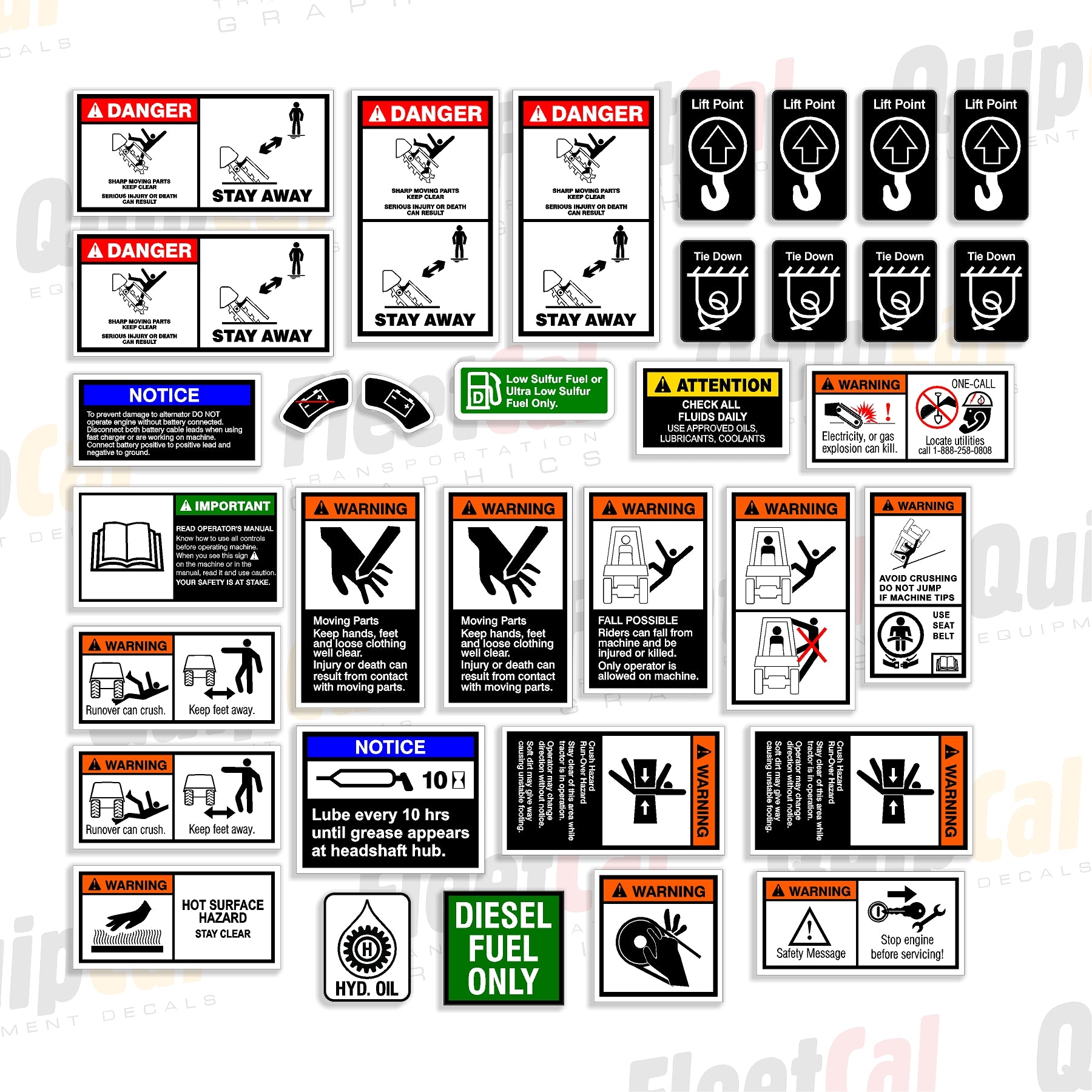 Ditch Witch Trencher Safety Decal Set – Truck and Equipment Decals