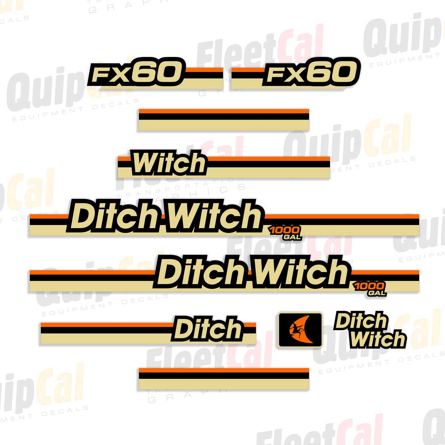 Ditch Witch FX60 1000 Gallon Vacuum Excavator Marking Decal Set – Truck ...