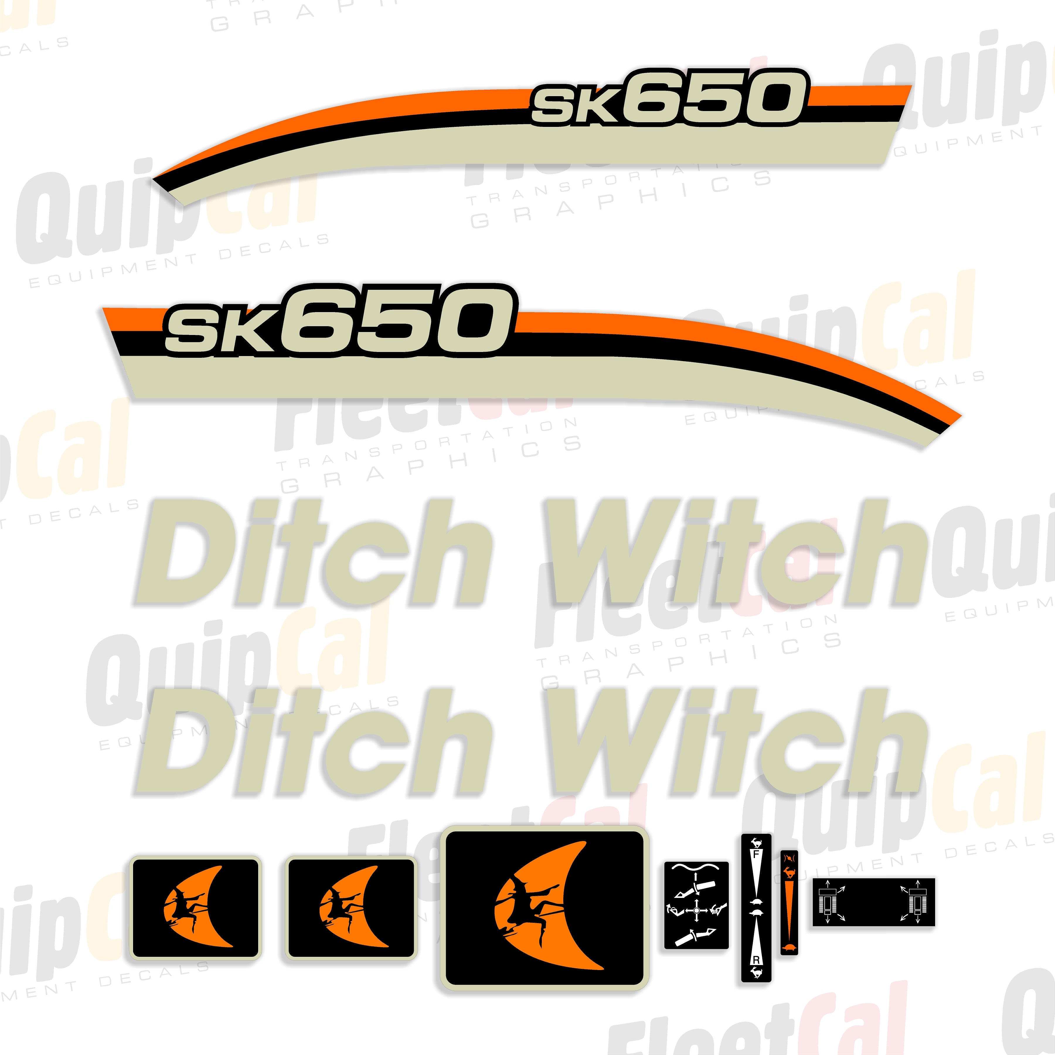 Ditch Witch SK650 Stand On Skid Loader Marking Decal Set – Truck and ...
