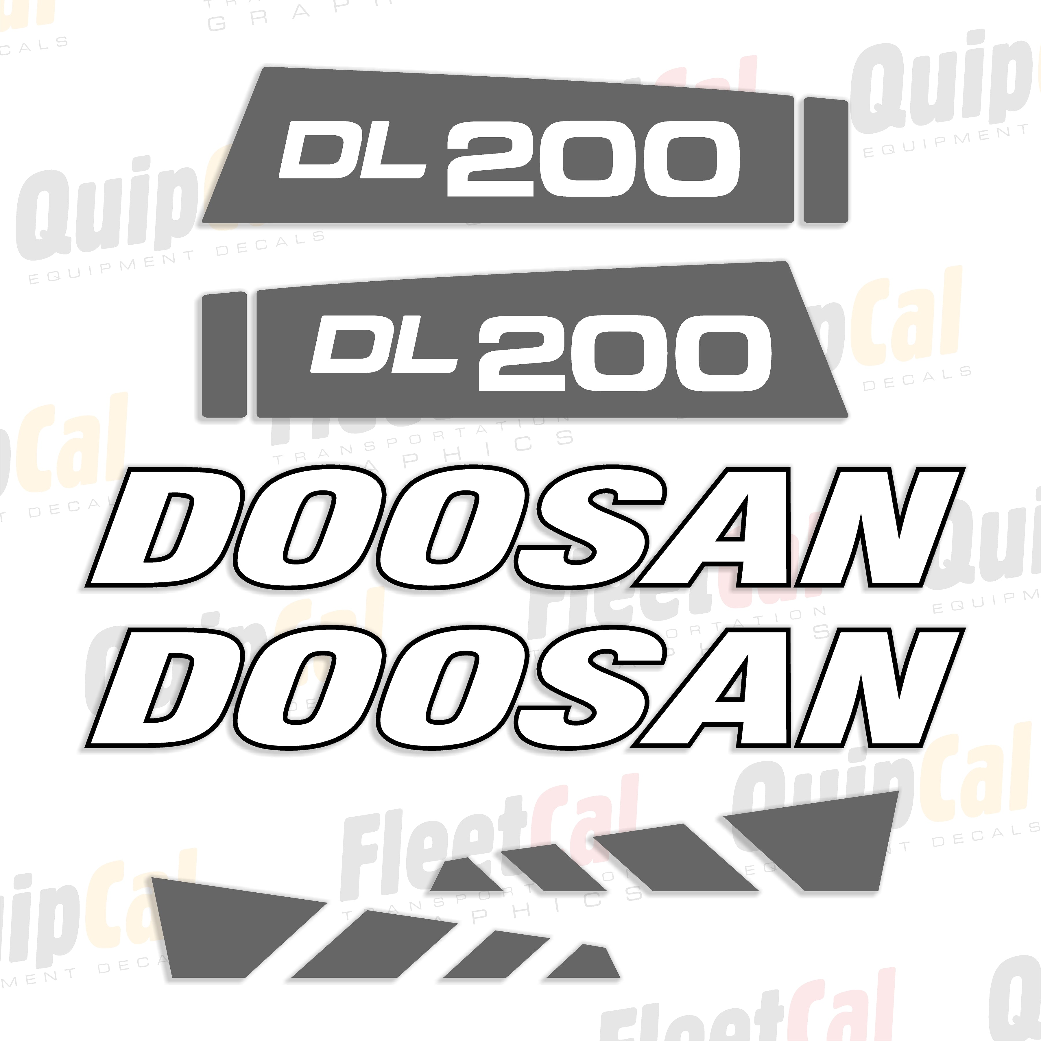 Doosan DL200 Wheel Loader Marking Decal Set – Truck and Equipment Decals