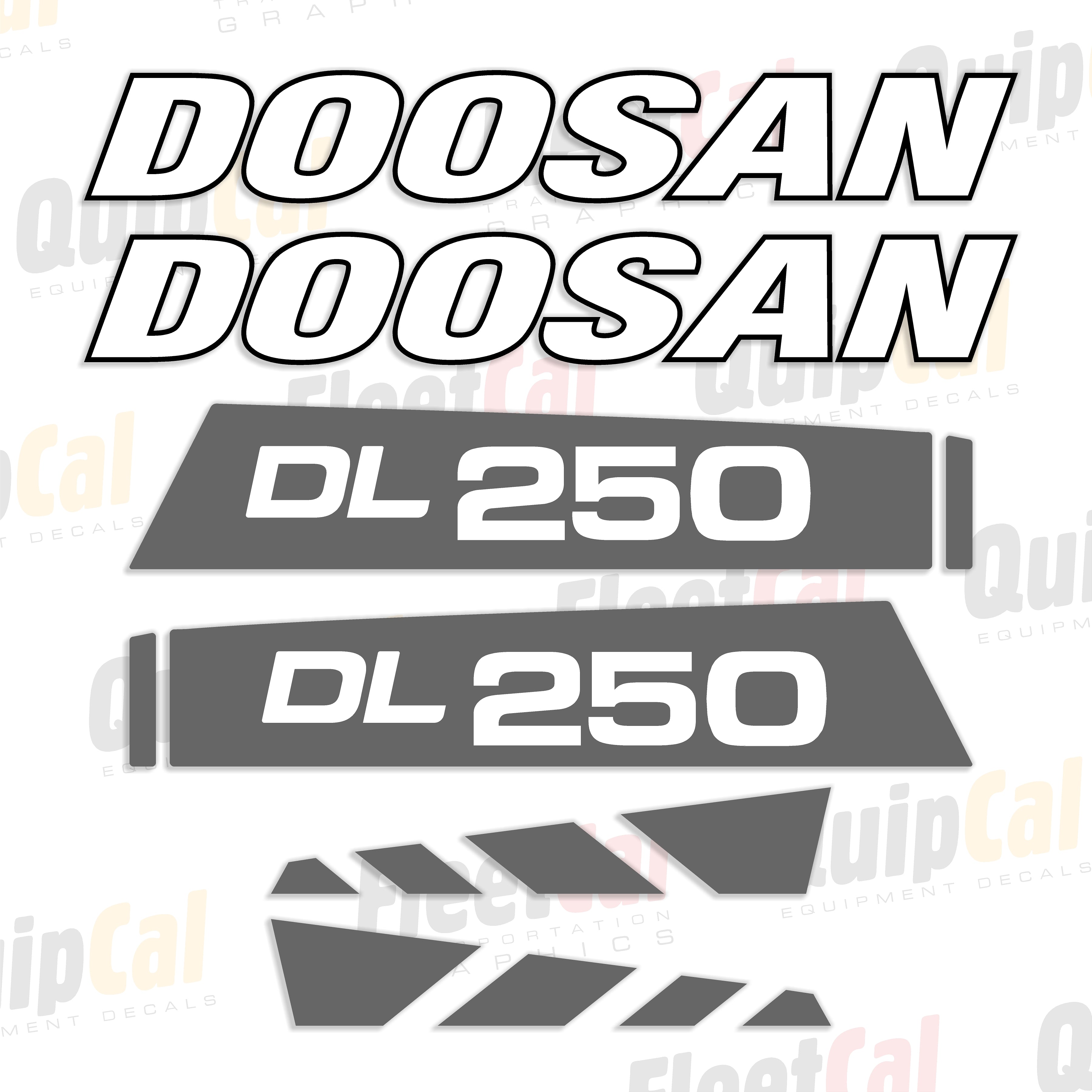 Doosan DL250 Wheel Loader Marking Decal Set – Truck and Equipment Decals