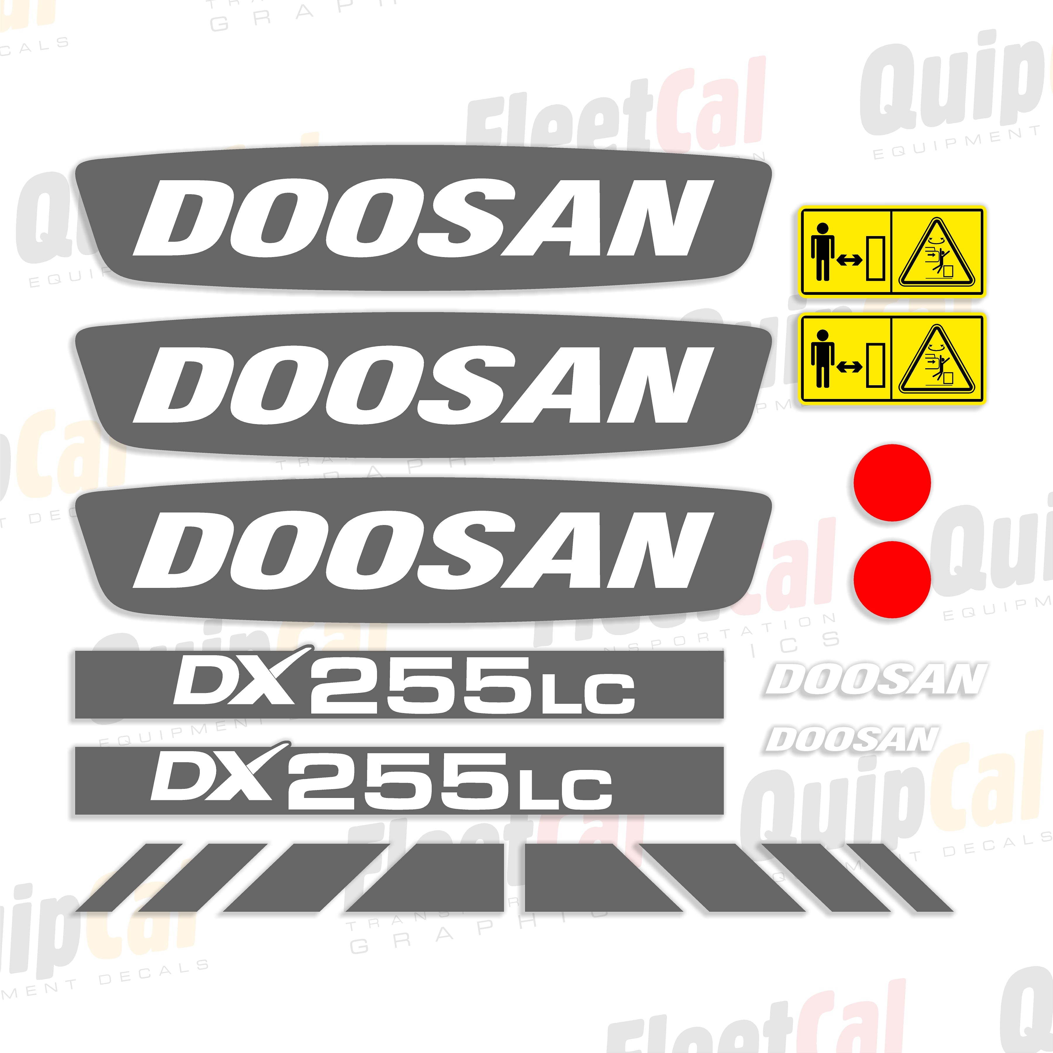 Doosan DX255LC-3 Excavator Marking Decal Set – Truck and Equipment Decals