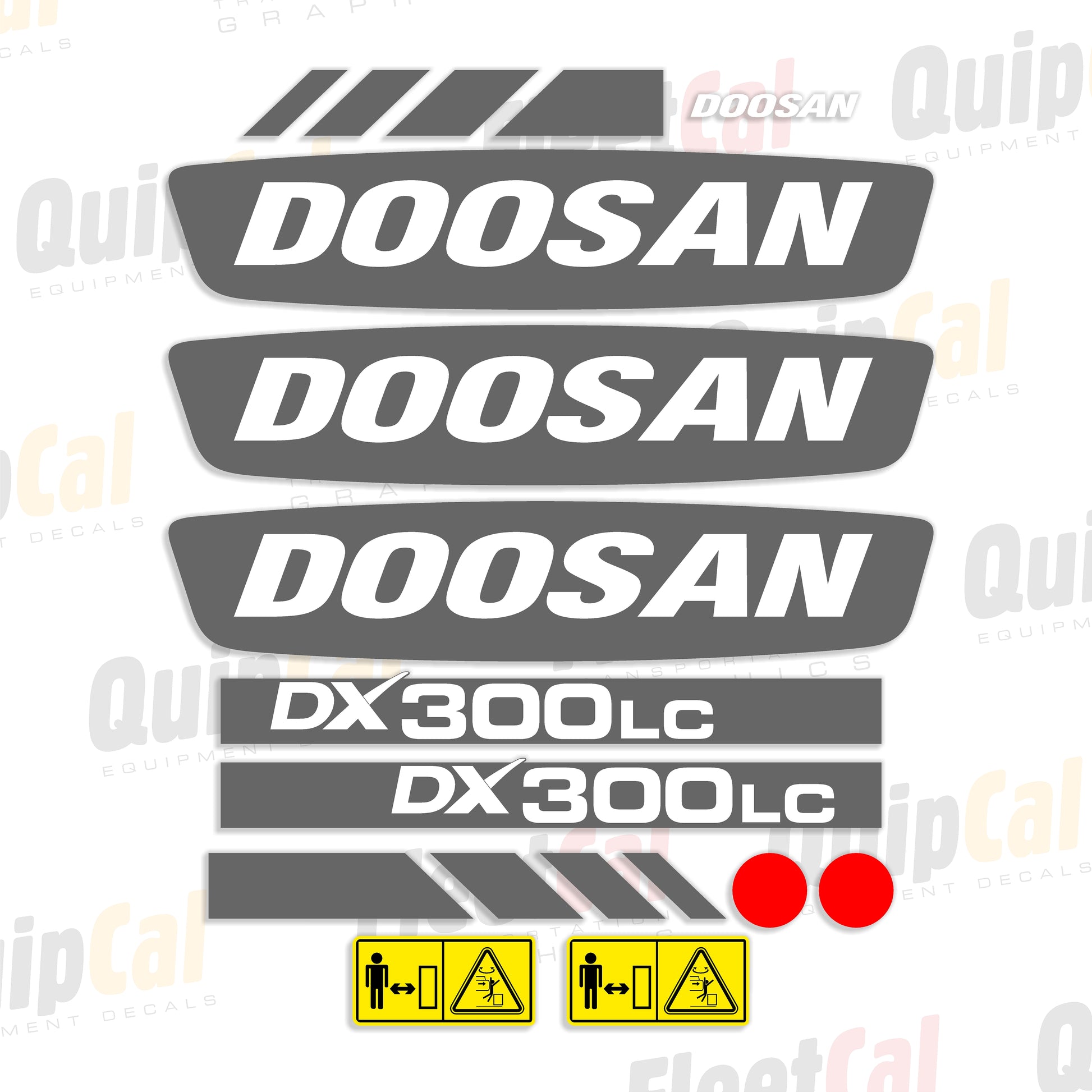 Doosan DX300LC-3 Excavator Marking Decal Set – Truck and Equipment Decals
