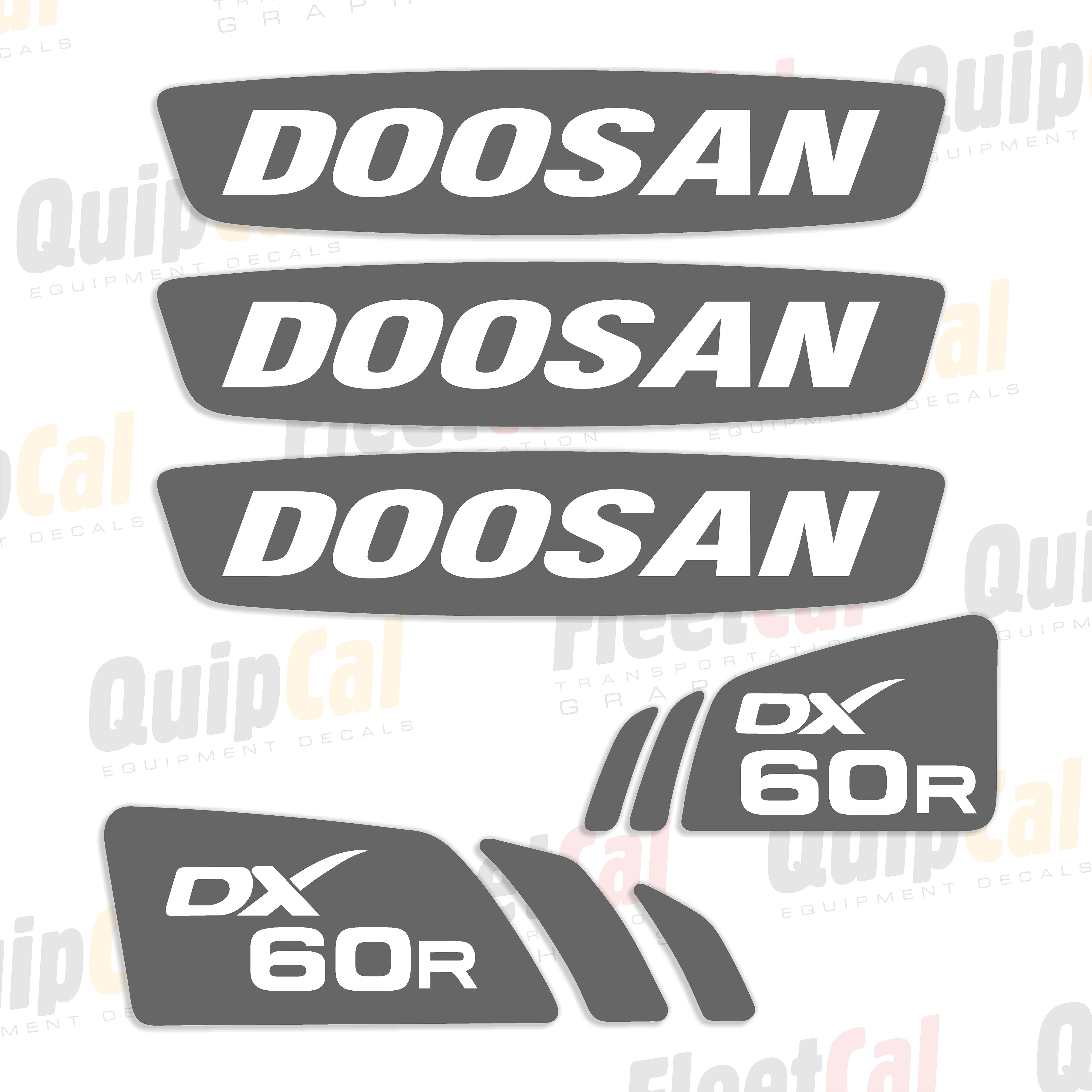 Doosan DX60R Excavator Marking Decal Set – Truck and Equipment Decals