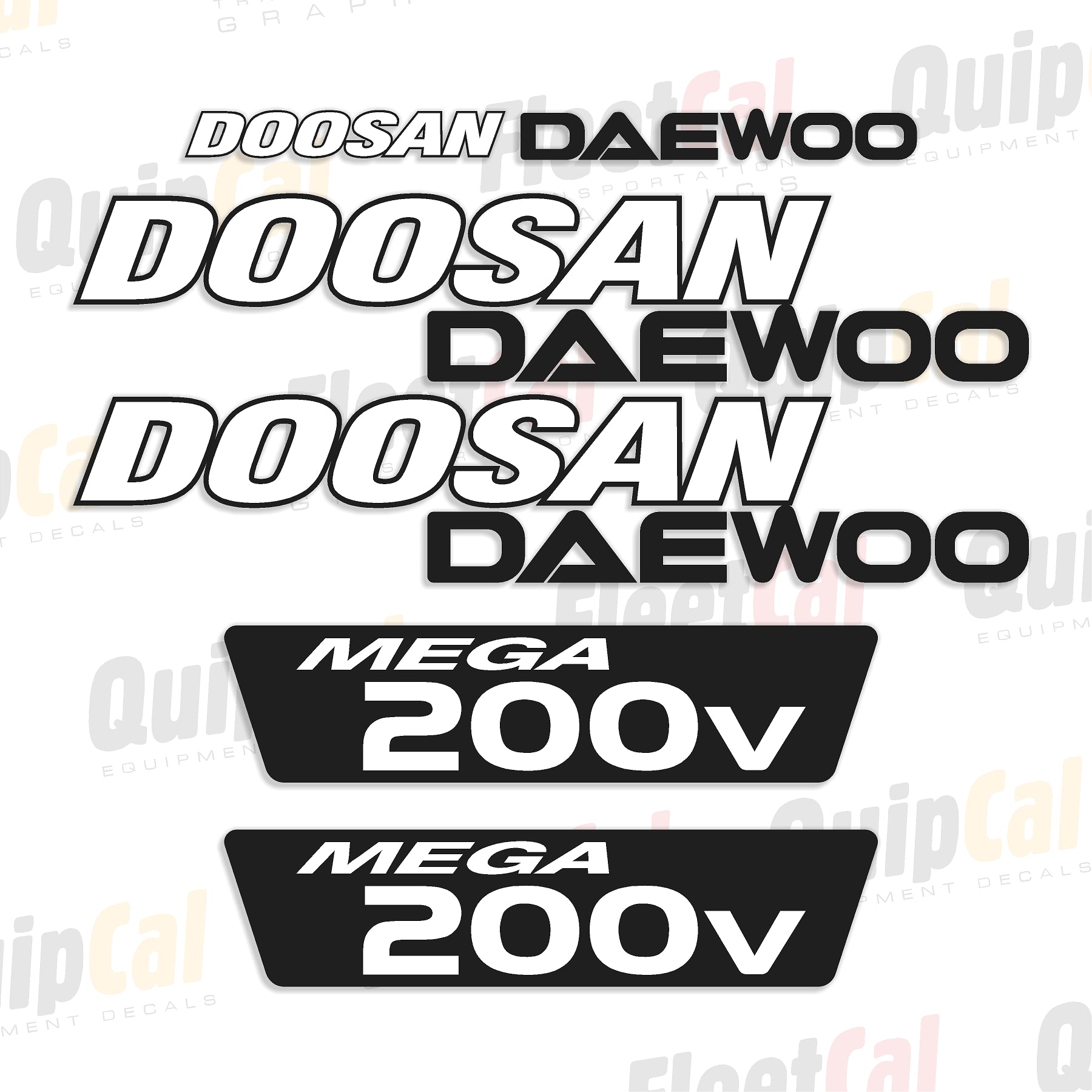 Doosan Daewoo Mega 200-V Wheel Loader Marking Decal Set – Truck and ...