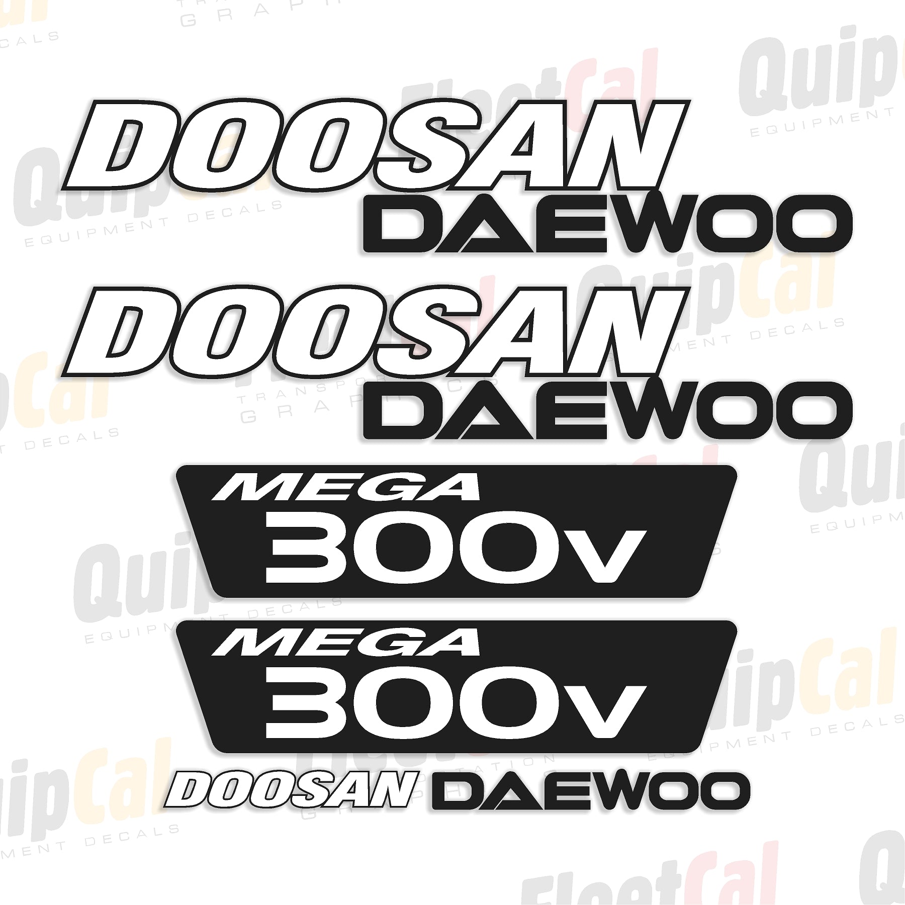 Doosan Daewoo Mega 300-V Wheel Loader Marking Decal Set – Truck and ...