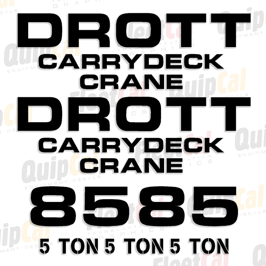 Drott 85 Carry Deck Crane Marking Decal Set – Truck and Equipment Decals