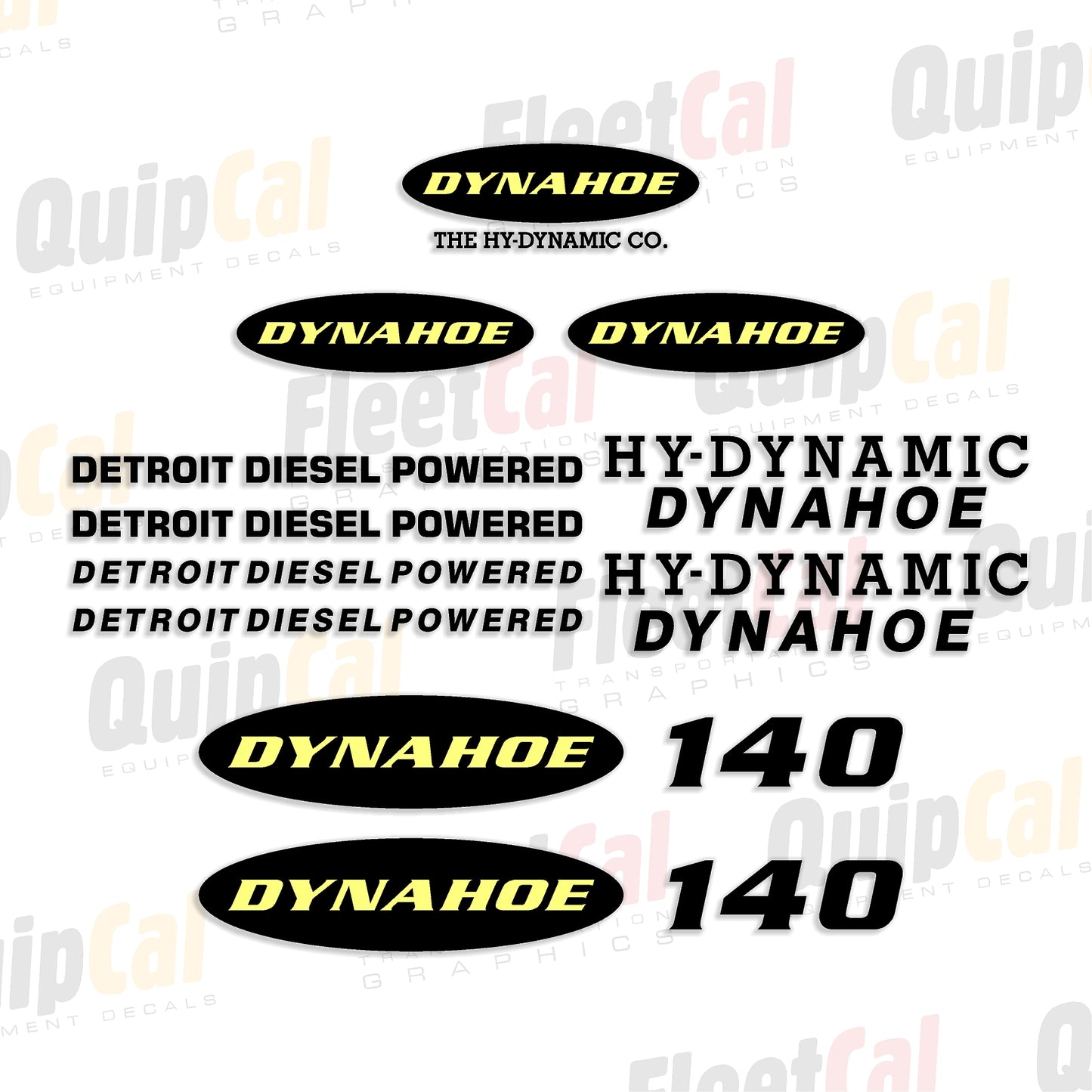Dynahoe 140 Hy-Dynamic Backhoe Marking Decal Set – Truck and Equipment ...