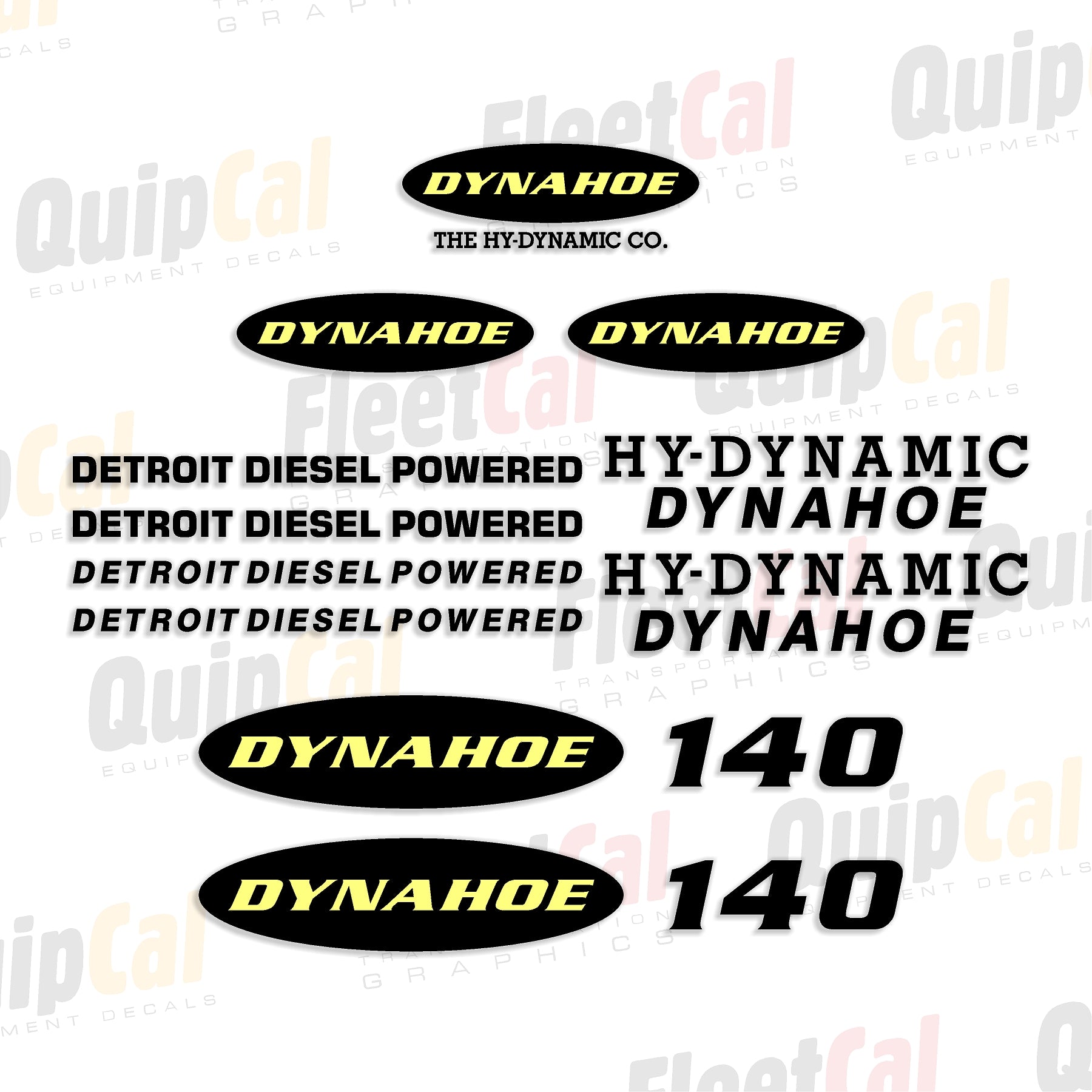 Dynahoe 140 Hy-Dynamic Backhoe Marking Decal Set – Truck and Equipment ...