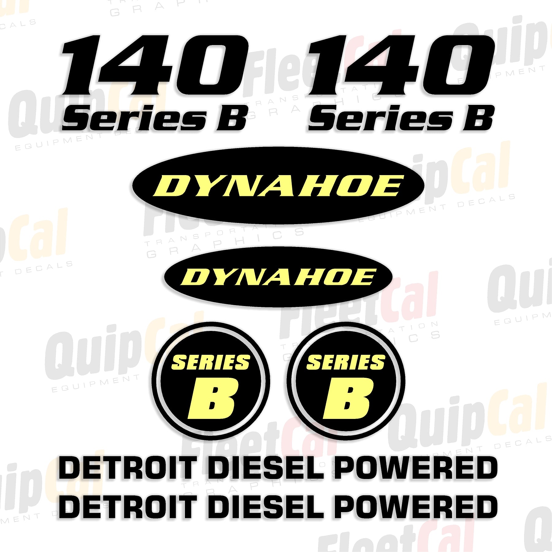 Dynahoe 140 Series B Backhoe Marking Decal Set – Truck and Equipment Decals
