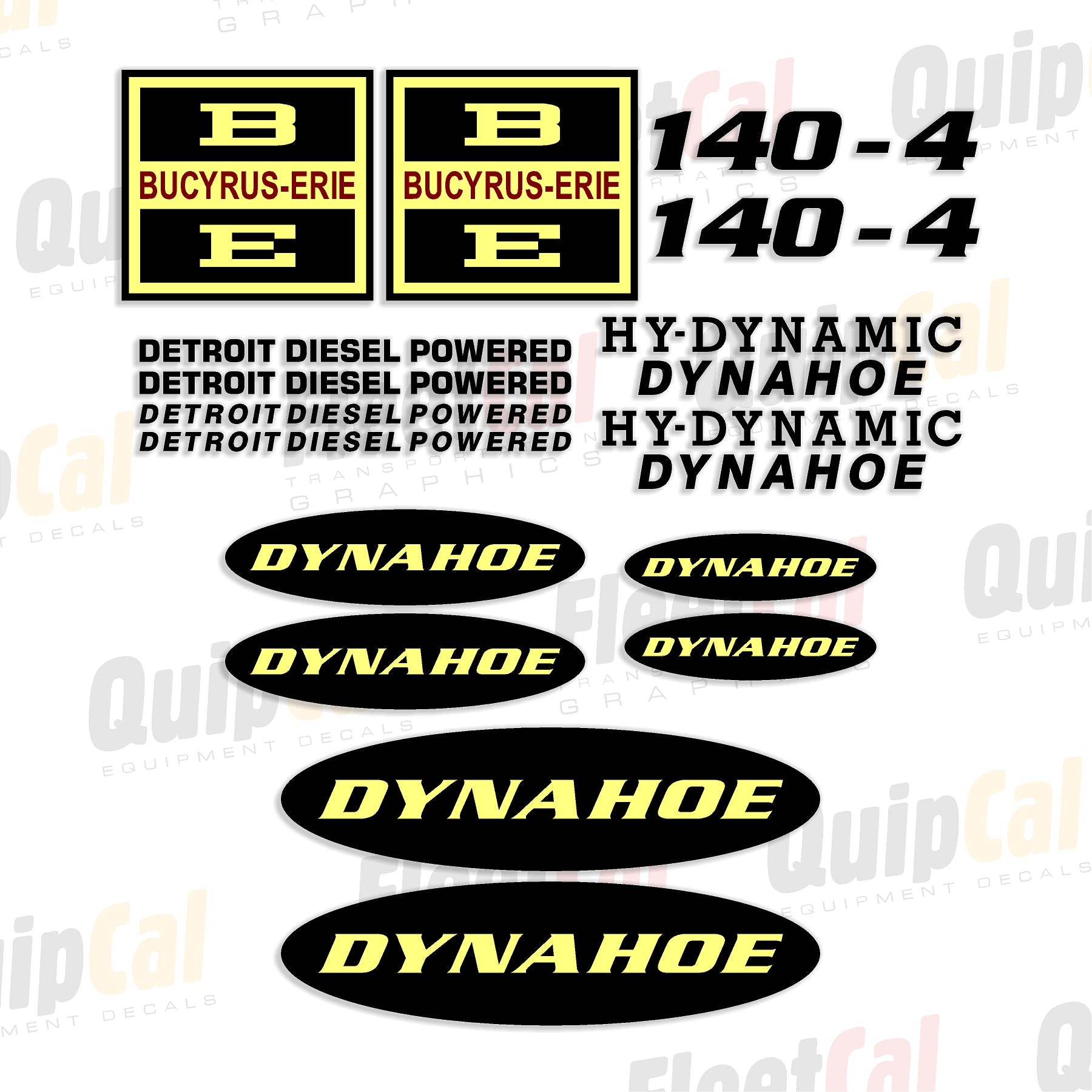 Dynahoe - Bucyrus Erie 140-4 Backhoe Marking Decal Set – Truck and ...