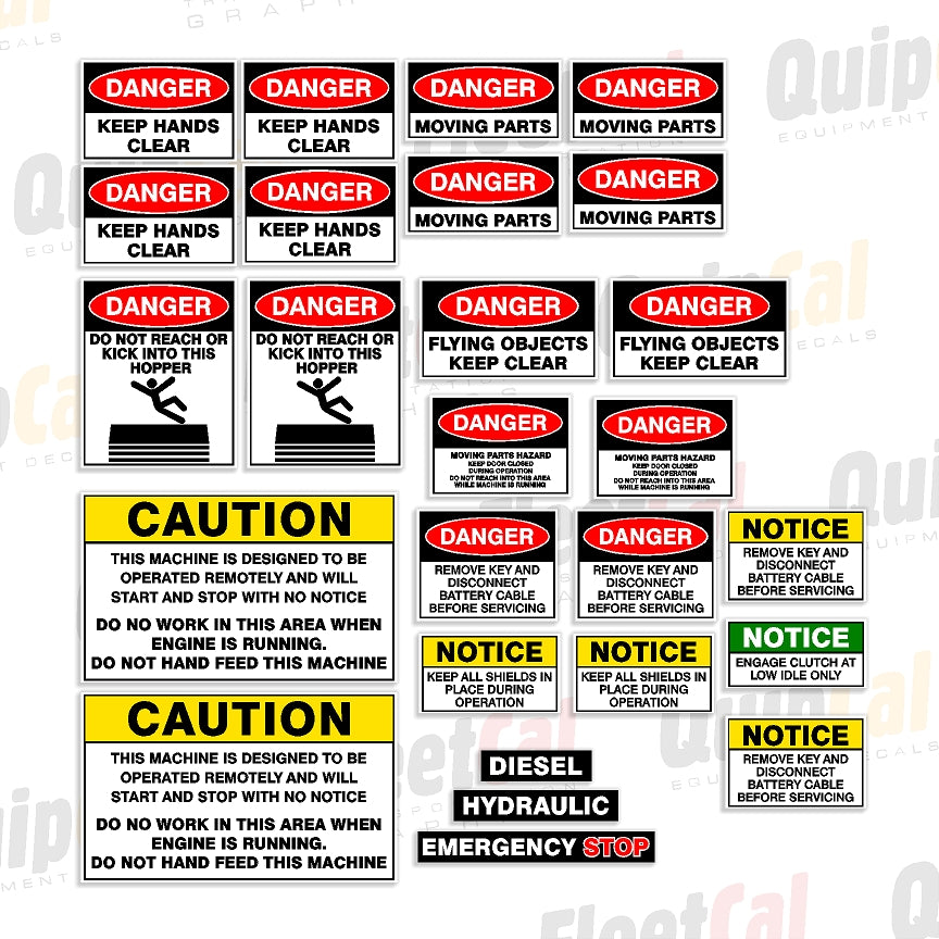 Dynamic Manufacturing Cone-Head Tree Chipper Safety Decal Set – Truck ...