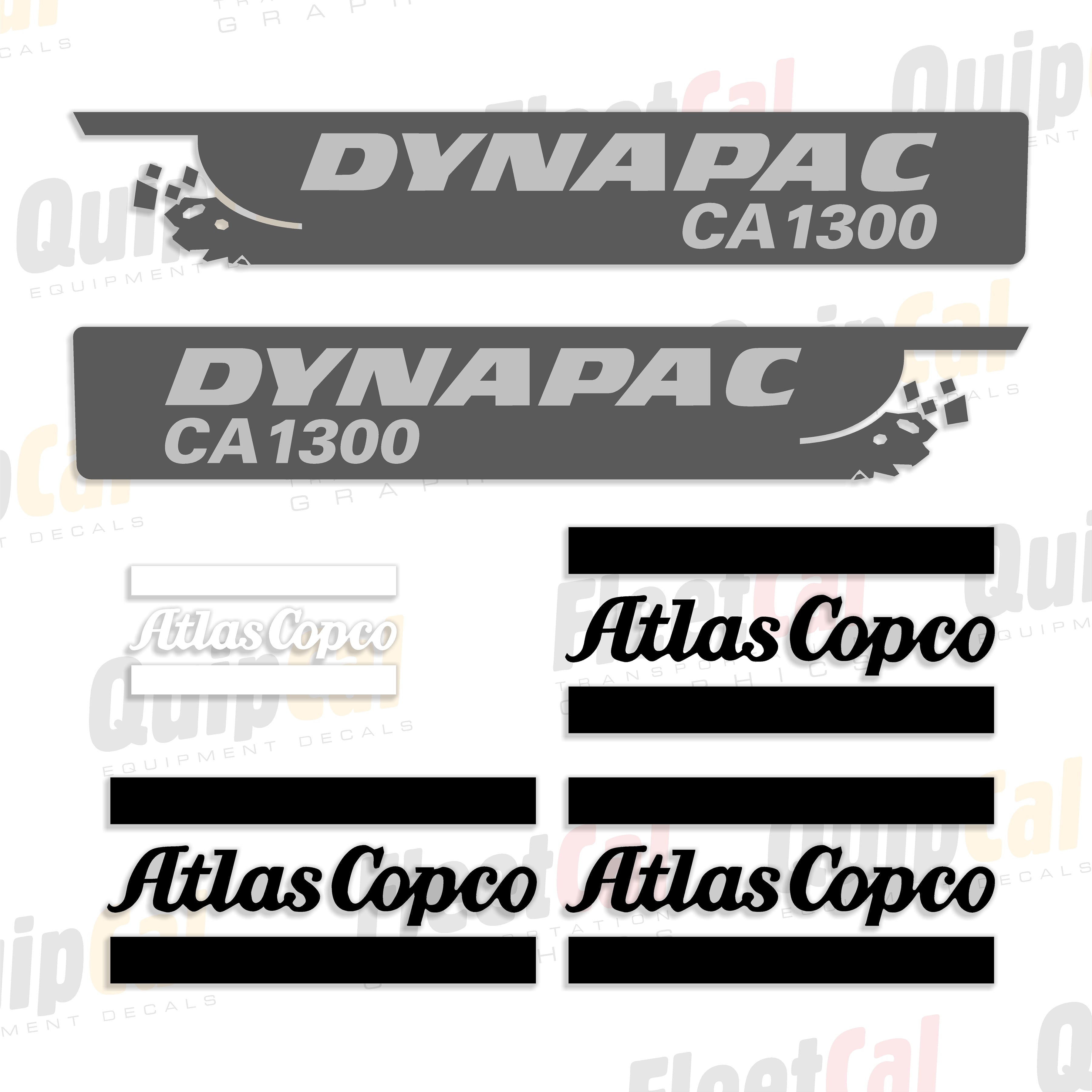 Dynapac - Atlas Copco CA1300 Compactor Marking Decal Set – Truck and ...