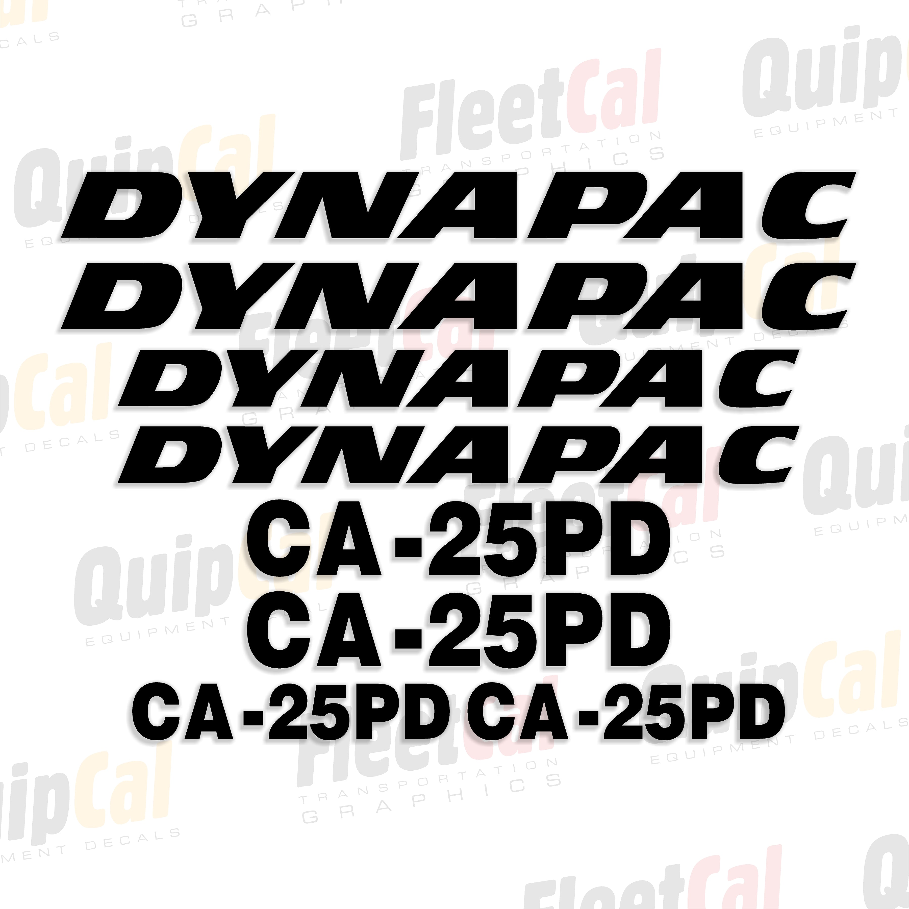 Dynapac CA25PD Compactor Marking Decal Set – Truck and Equipment Decals
