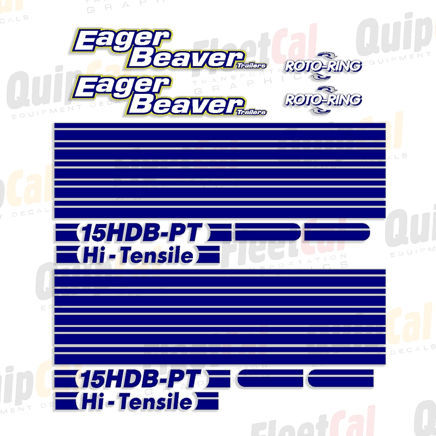 Eager Beaver 15HDB-PT Trailer Marking Decal Set (Blue Stripes) – Truck ...