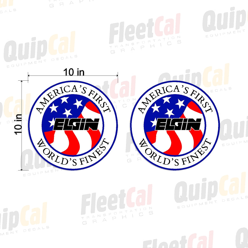Elgin World's Finest Logo Decals (1 PAIR) – Truck and Equipment Decals