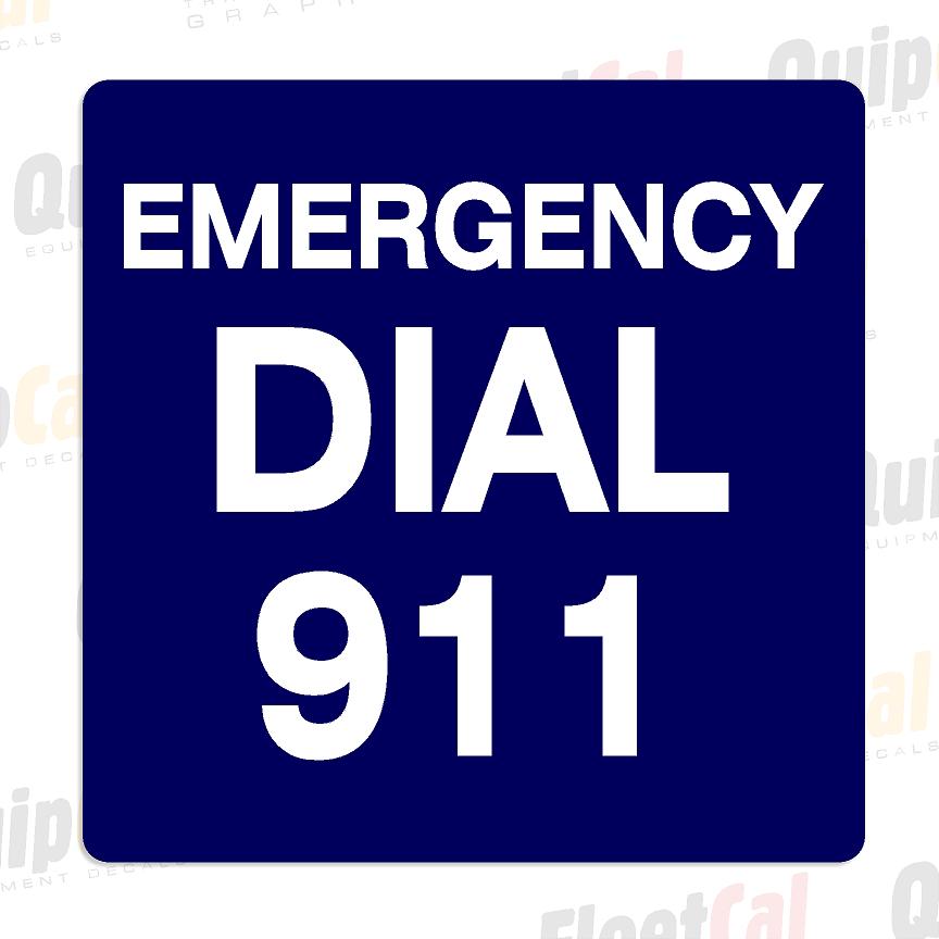 Emergency Dial 911 - 10 in. x 10 in. (QTY 1) – Truck and Equipment Decals