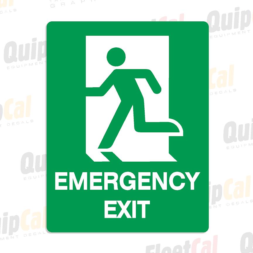 Emergency Exit 001 - 10 in. x 13 in. (QTY 1) – Truck and Equipment Decals