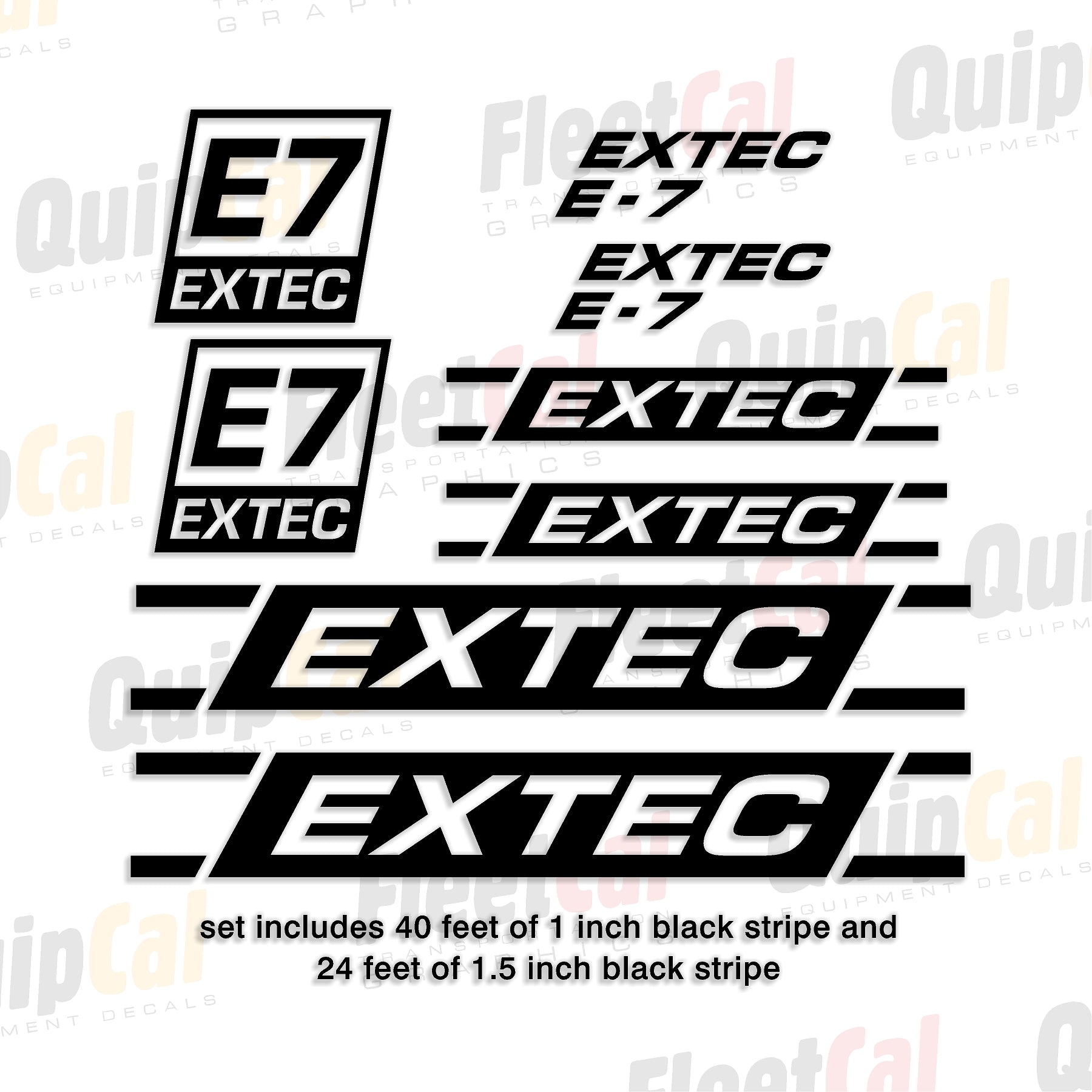 Extec E-7 Marking Decal Set – Truck and Equipment Decals