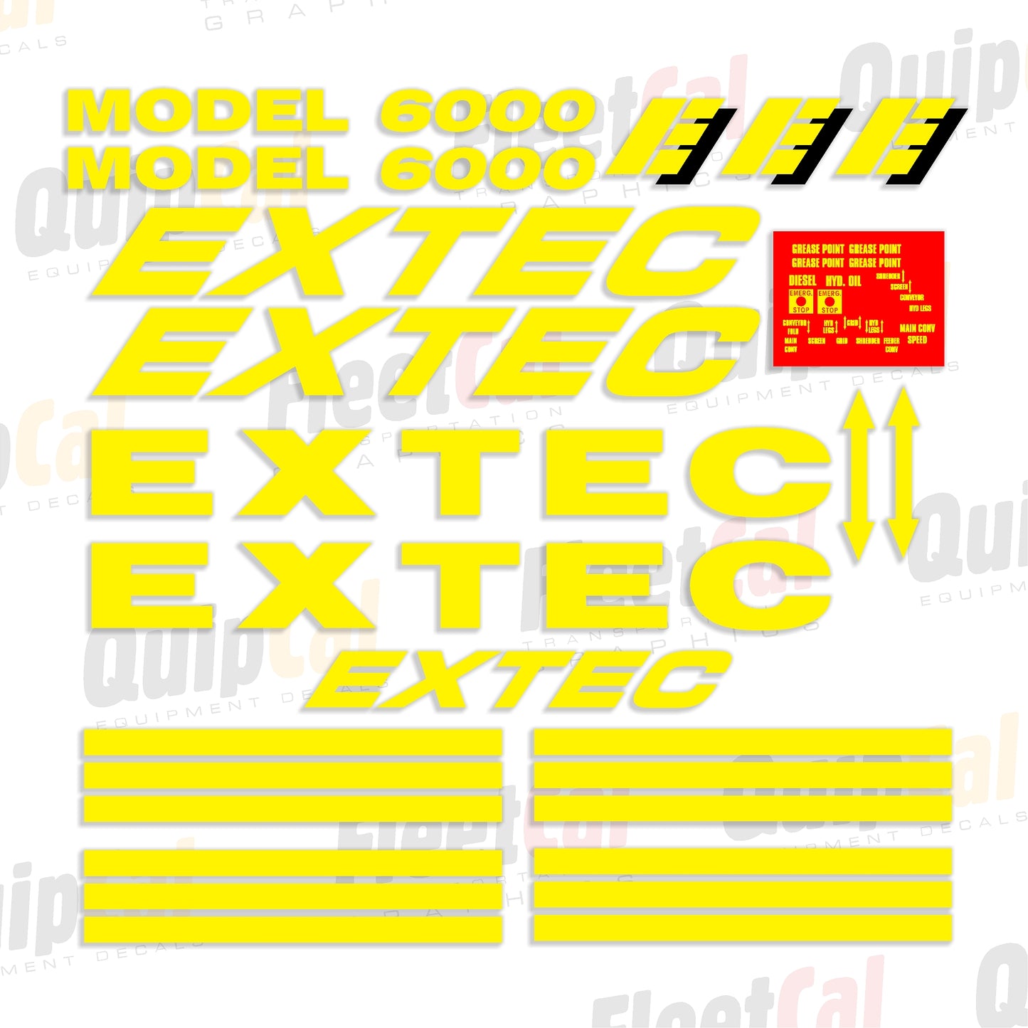 Extec 6000 Mobile Screener Marking Decal Set – Truck and Equipment Decals
