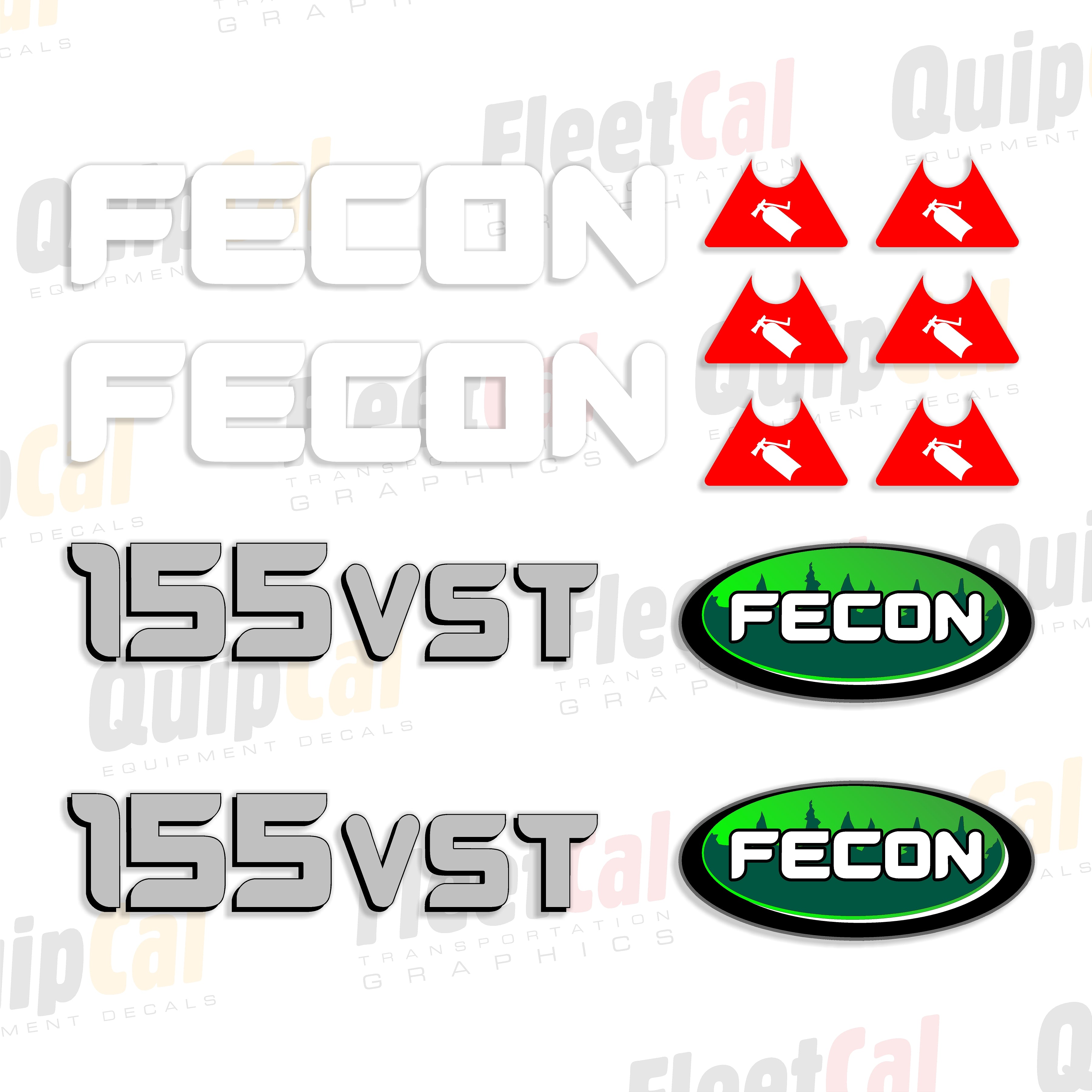 Fecon 155VST Crawler Mulcher Marking Decal Set – Truck and Equipment Decals