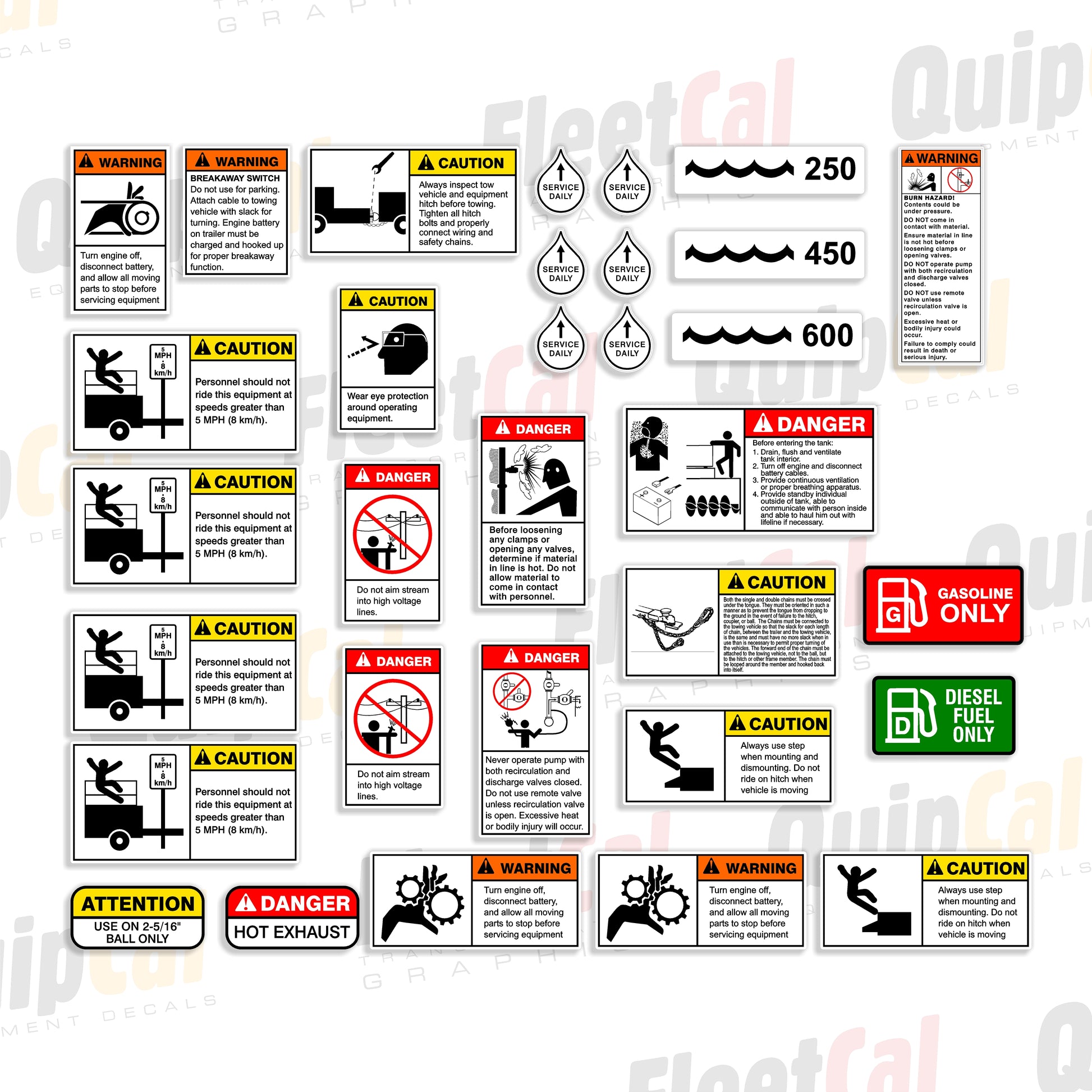 Finn Hydro Seeder Safety & Warning Decal Set – Truck and Equipment Decals