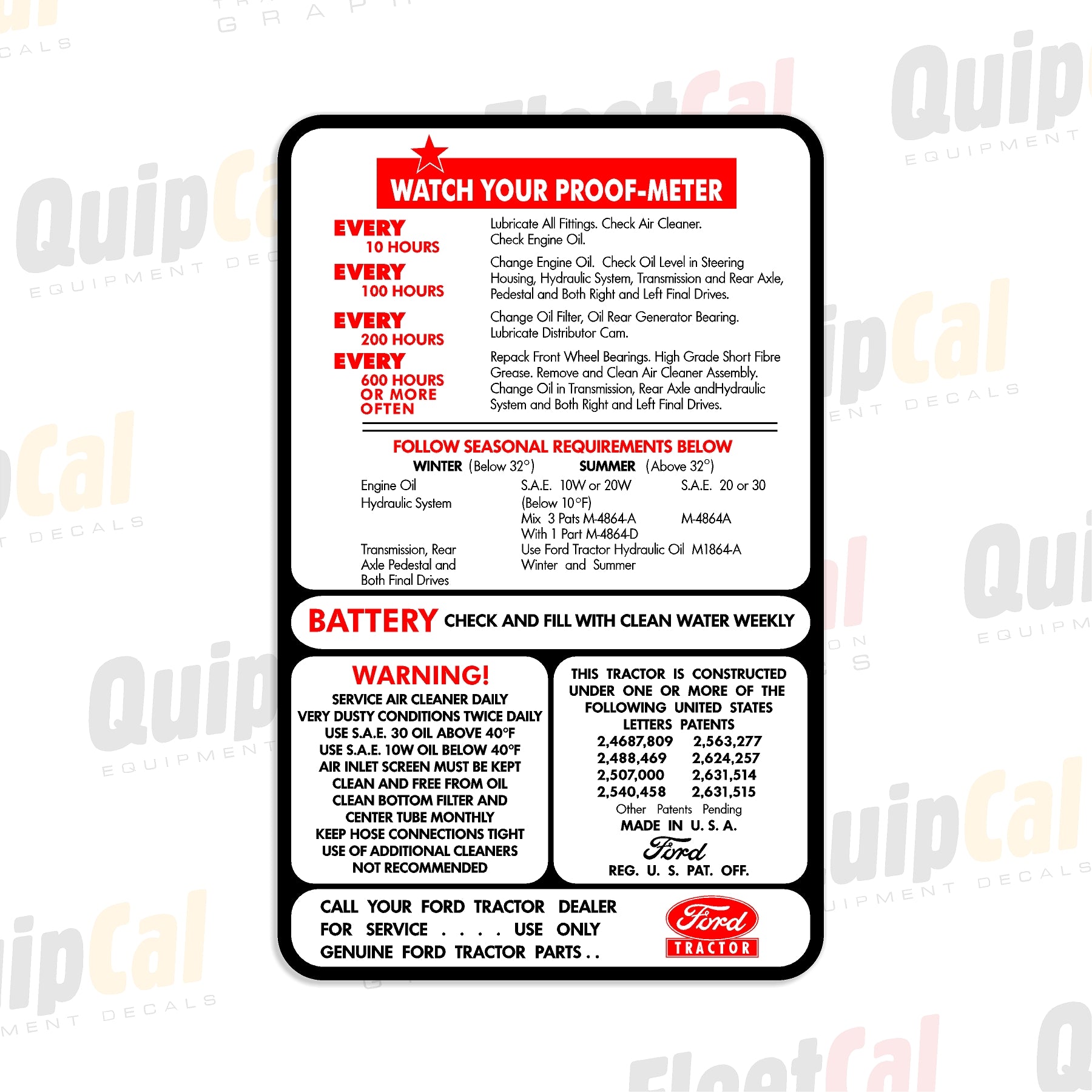 Ford Proof Meter Decal – Truck and Equipment Decals