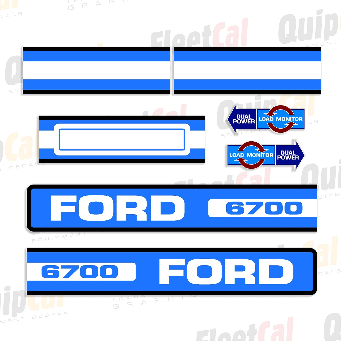 Ford 6700 Dual Power, Load Monitor Tractor Hood Marking Decal Set ...