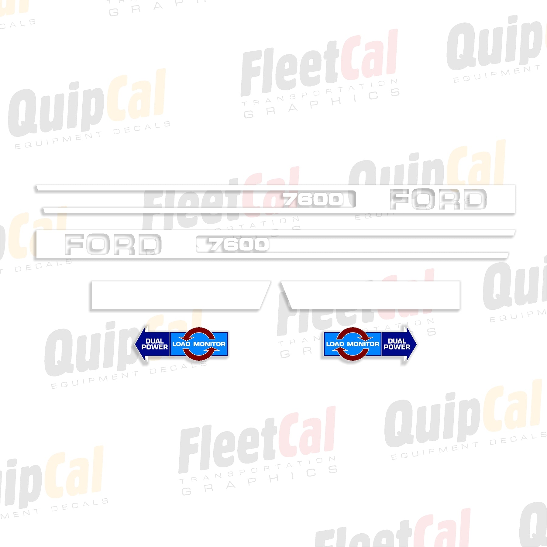 Ford 7600 Dual Power, Load Monitor Tractor Hood Marking Decal Set ...
