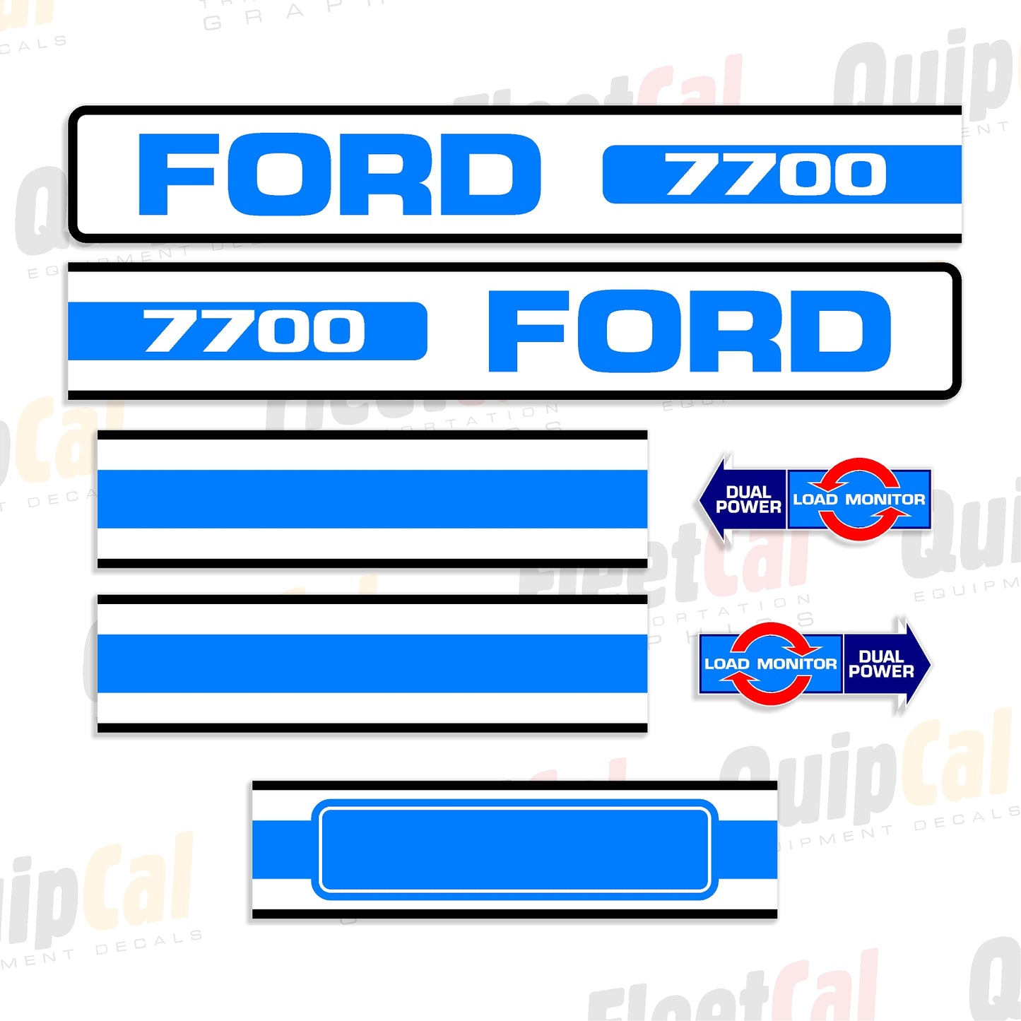 Ford 7700 Dual Power, Load Monitor Tractor Hood Marking Decal Set ...