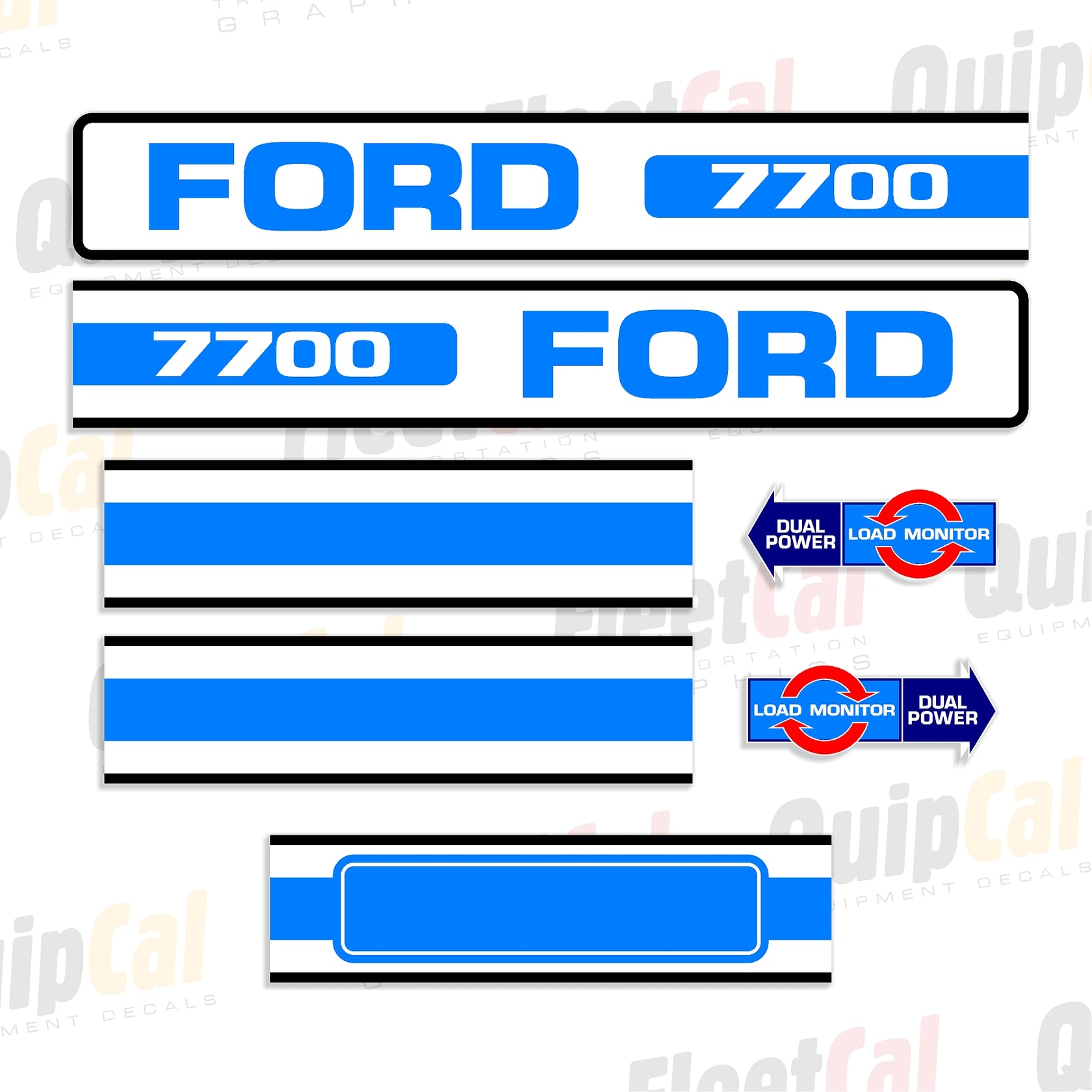 Ford 7700 Dual Power, Load Monitor Tractor Hood Marking Decal Set ...