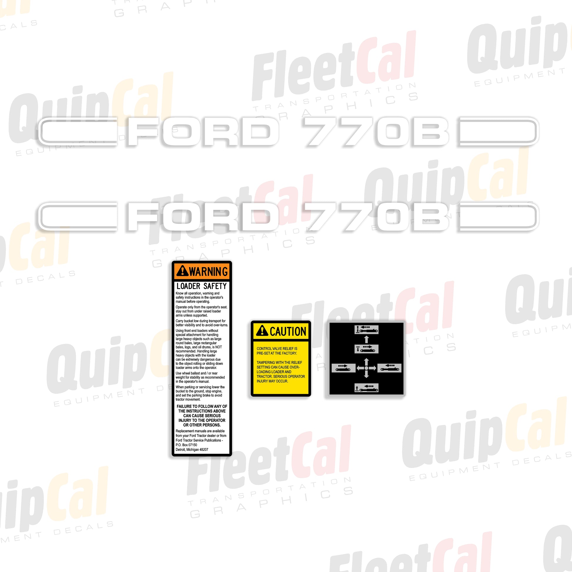 Ford 770B Front Loader Marking Decal Set – Truck and Equipment Decals