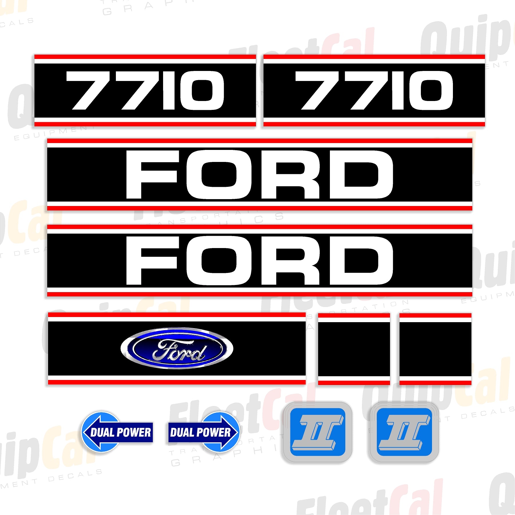 Ford 7710 Series II Tractor Hood Marking Decal Set – Truck and ...